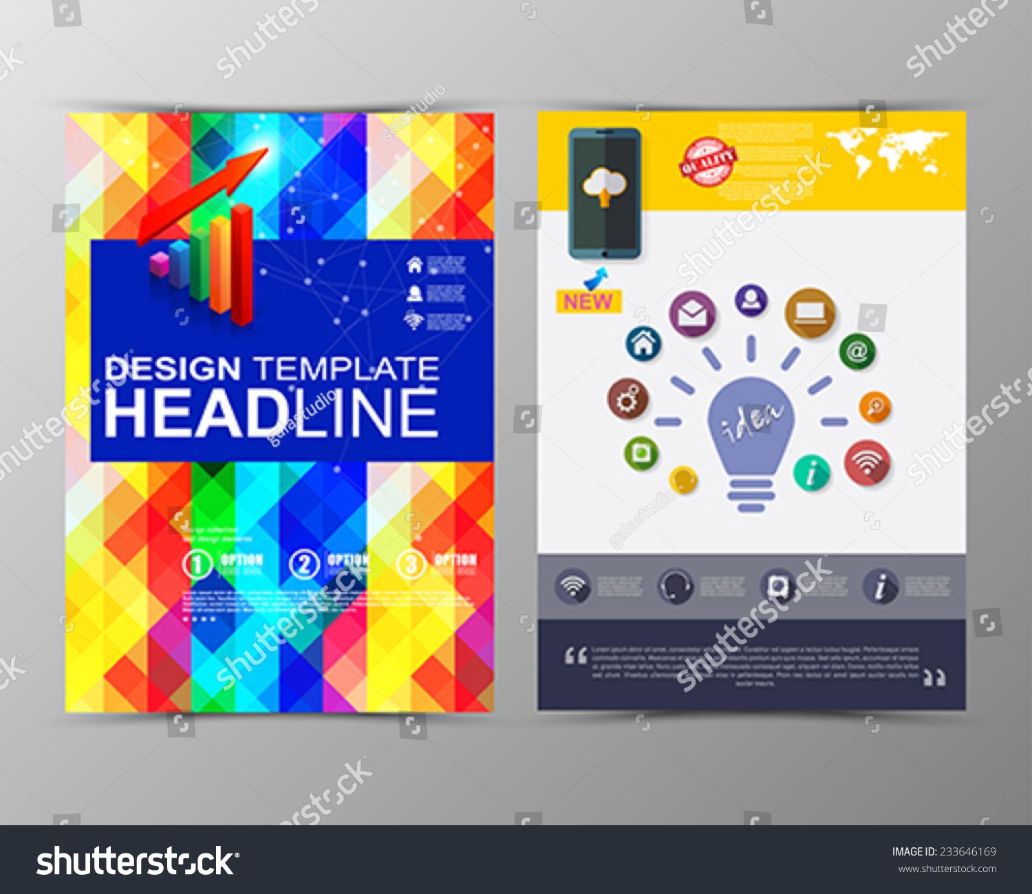 Abstract Geometric Brochure Template Map Flyer Stock Vector (Royalty ...