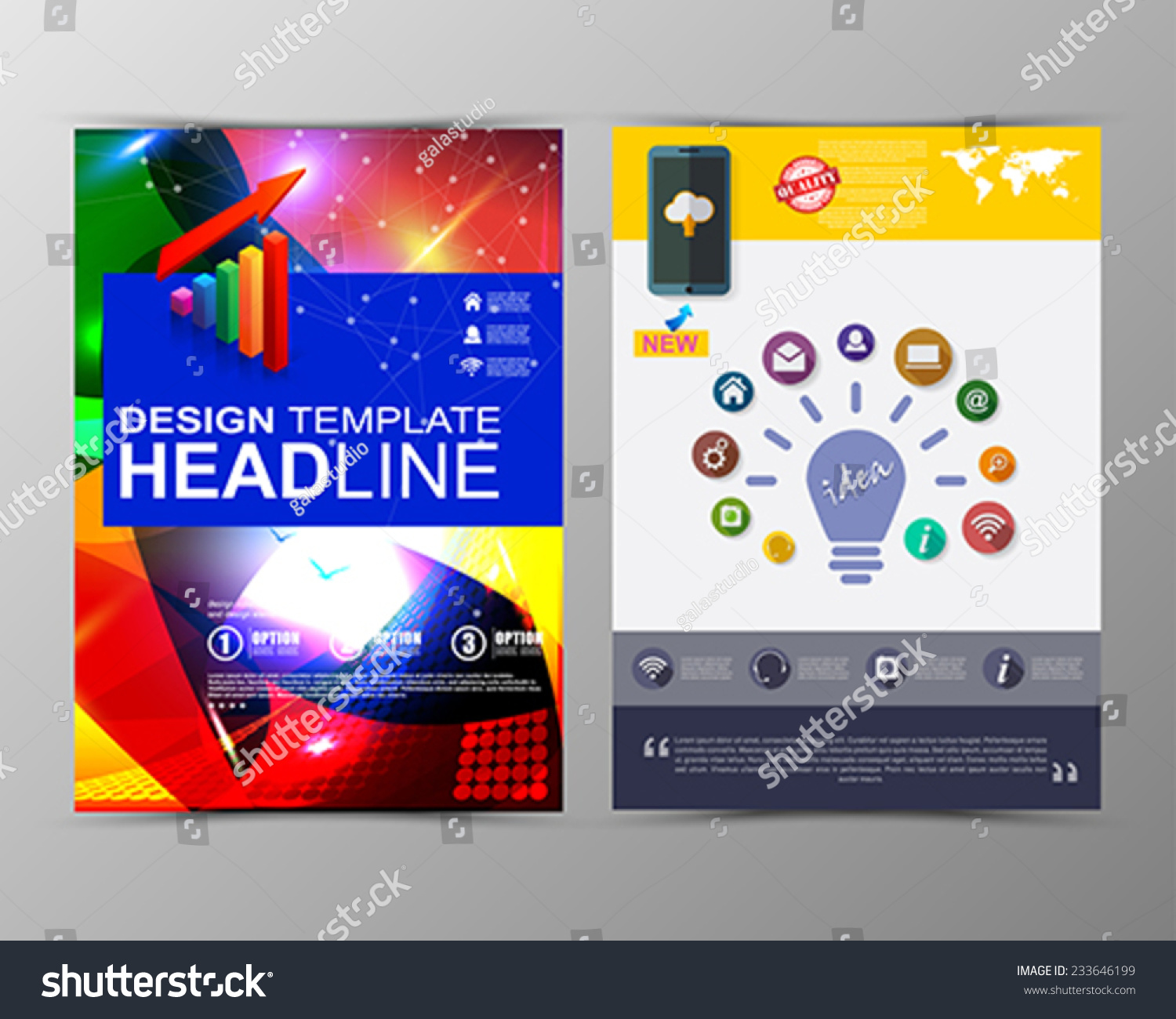 Abstract Geometric Brochure Template Map Flyer Stock Vector (Royalty ...
