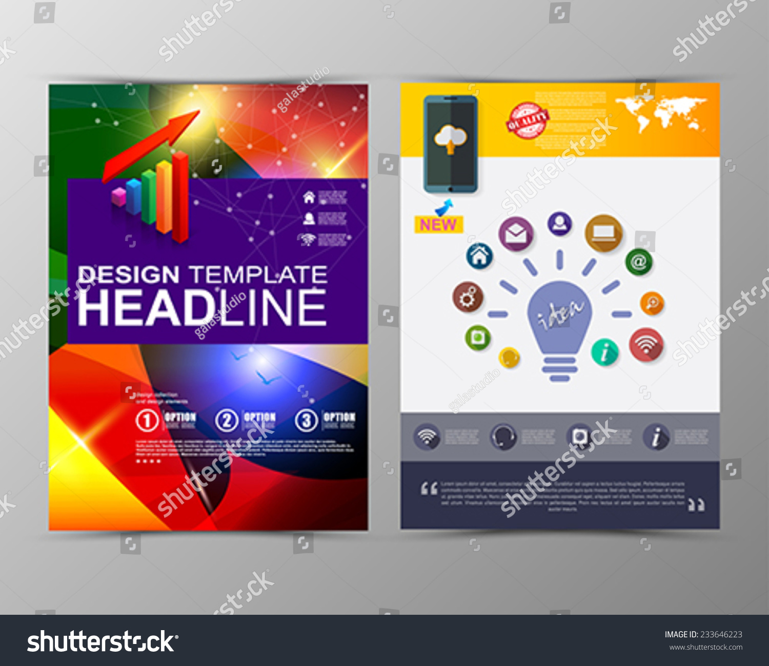 Abstract Geometric Brochure Template Map Flyer Stock Vector (Royalty ...