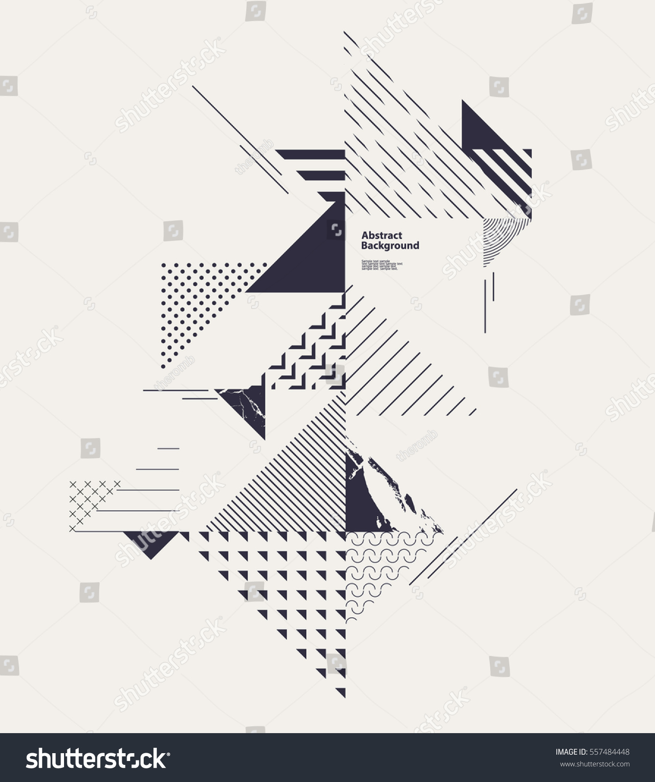 Abstract Geometric Composition Decorative Triangles Stock Vector ...