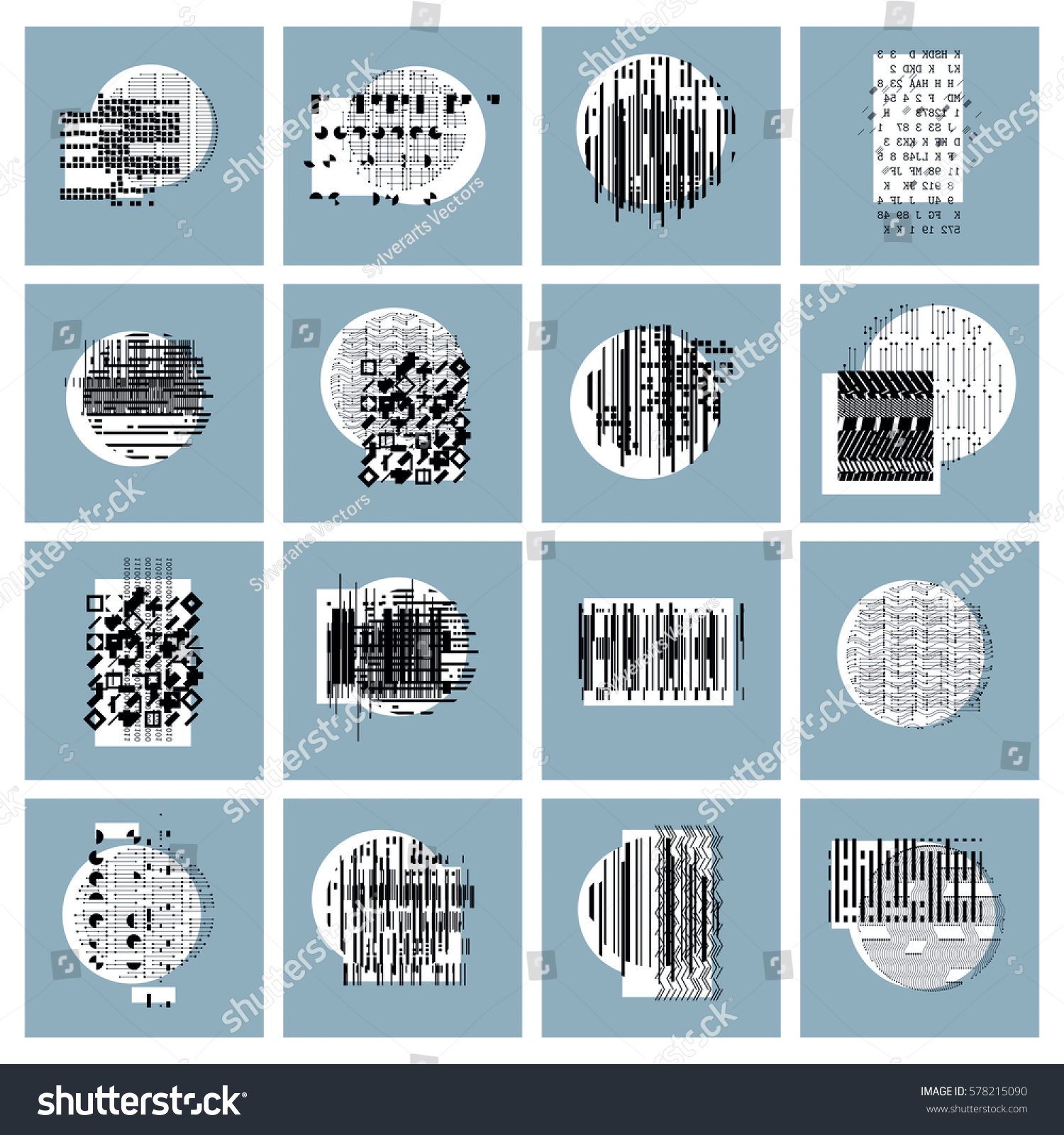 Abstract Geometric Compositions Set Vector Backgrounds Stock Vector ...