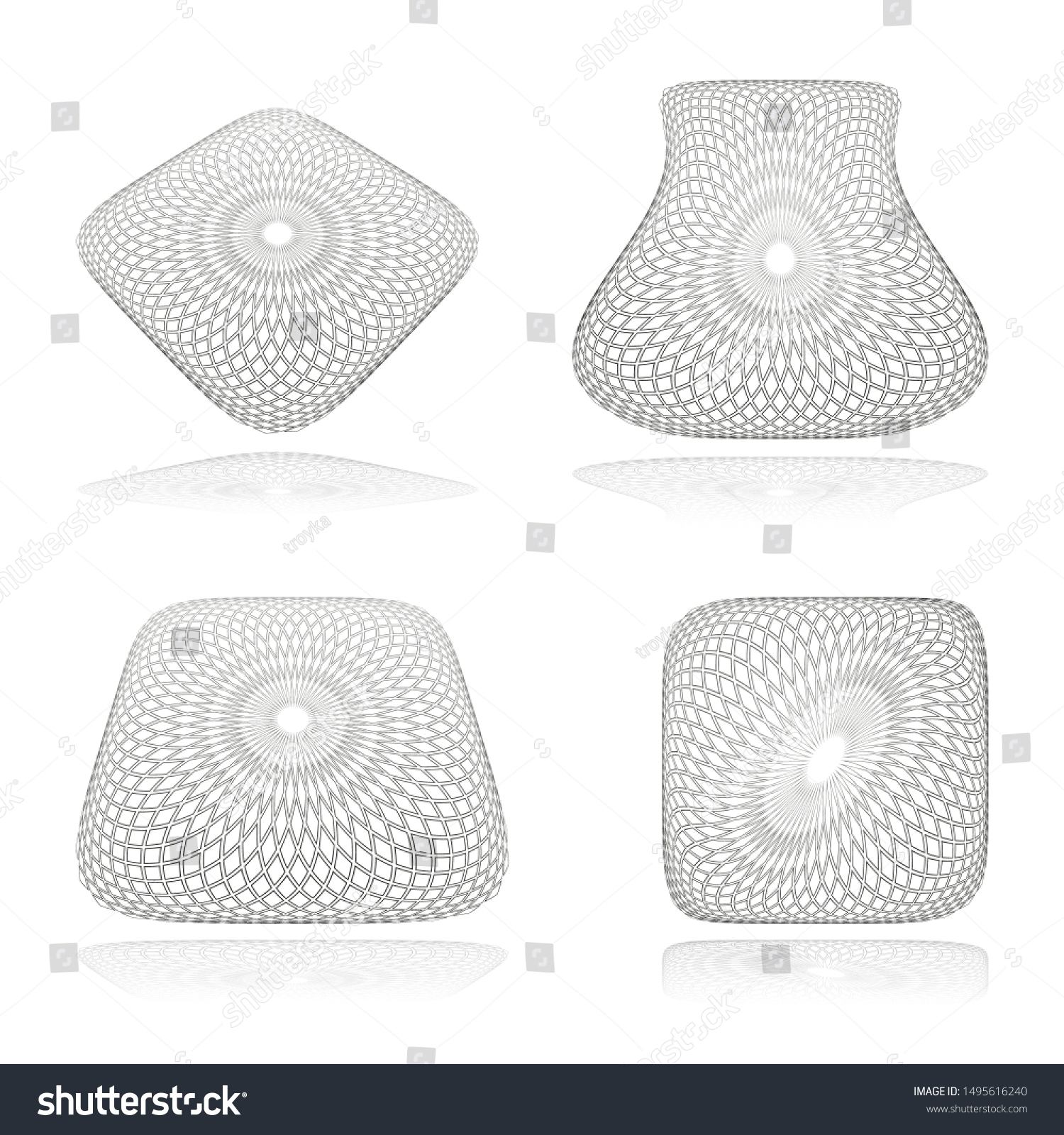 Abstract Geometric Convex Shapes Design Elements Stock Vector (Royalty ...
