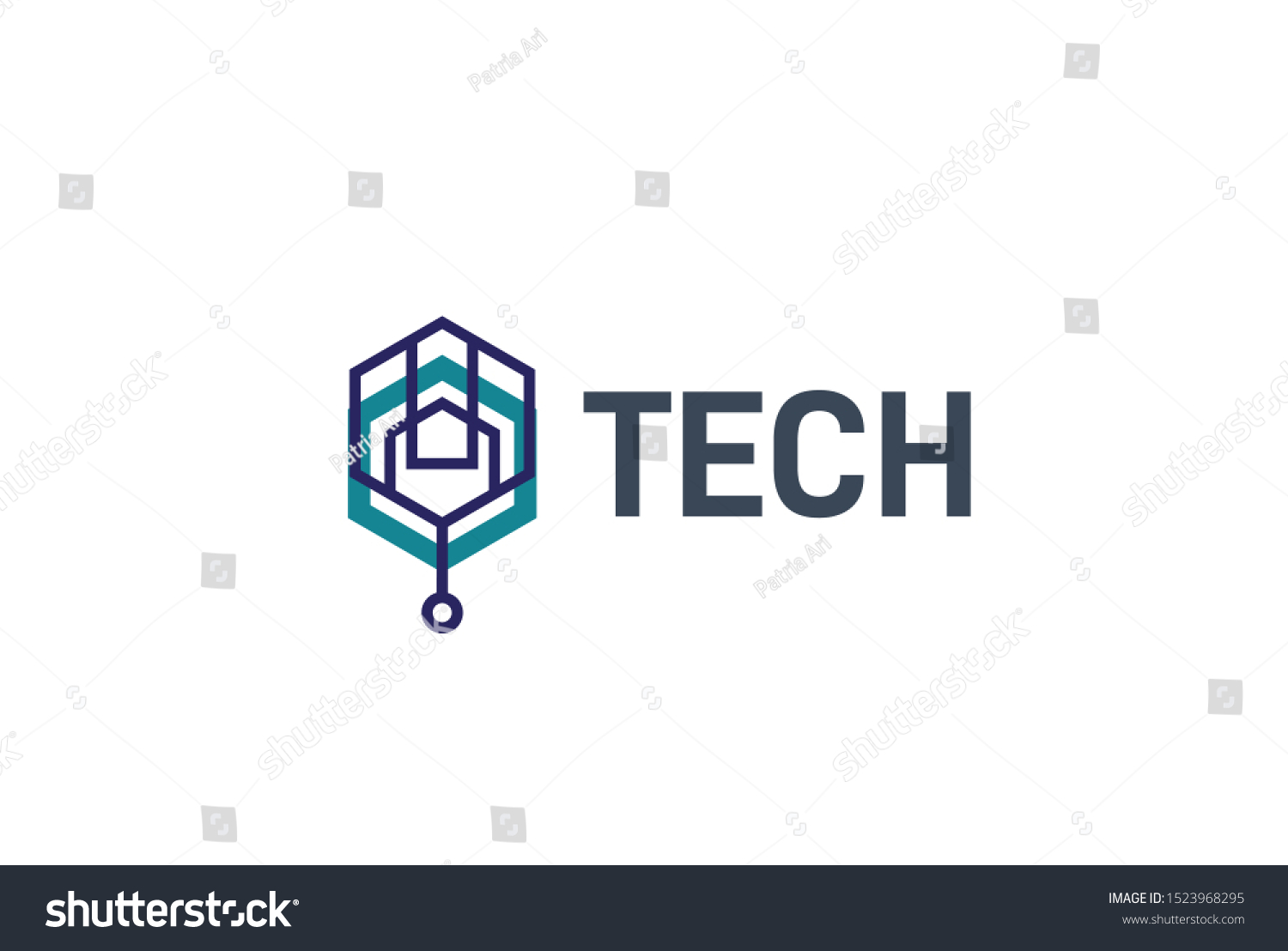 Abstract Geometric Hexagon Technology Logo Design Stock Vector (Royalty ...