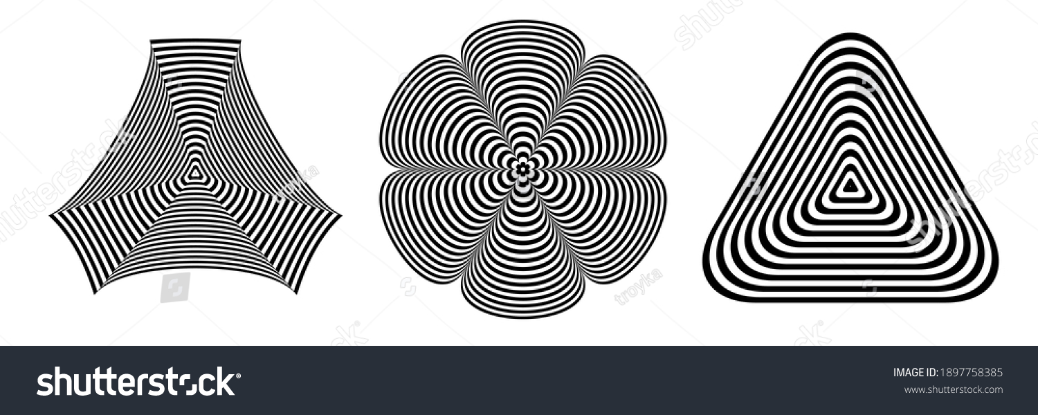 Abstract Geometric Op Art Design Elements Stock Vector (Royalty Free ...
