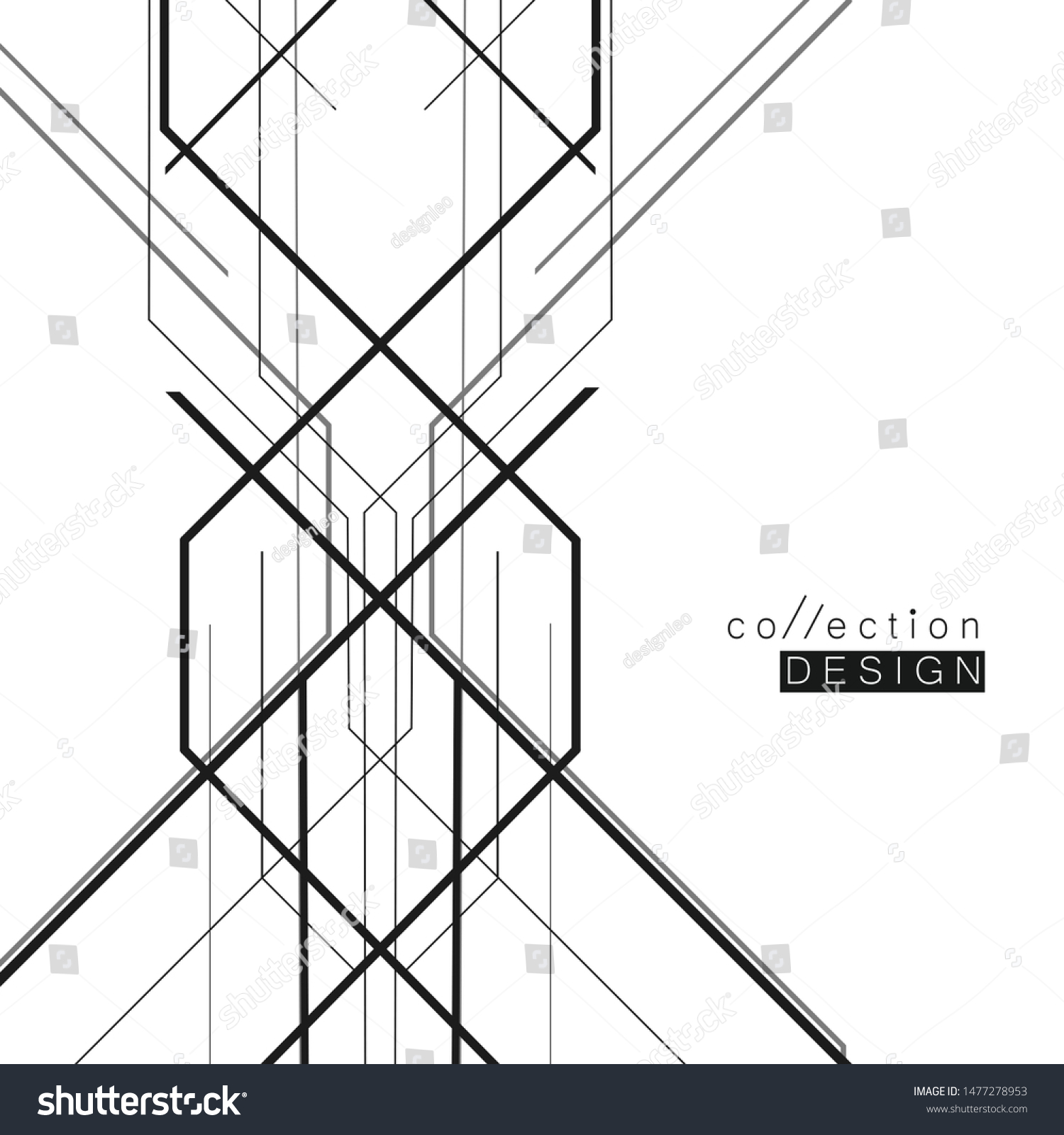 Abstract Geometric Overlapping Lines Background Stock Vector (Royalty ...