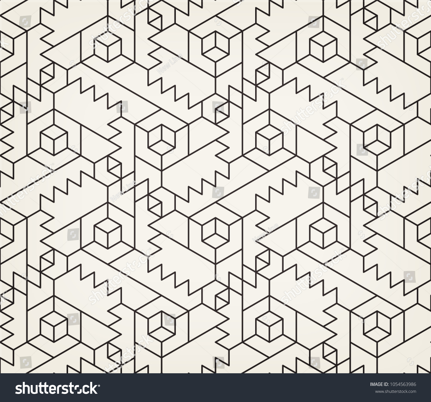 Abstract Geometric Pattern Crossing Thin Lines Stock Vector (Royalty ...
