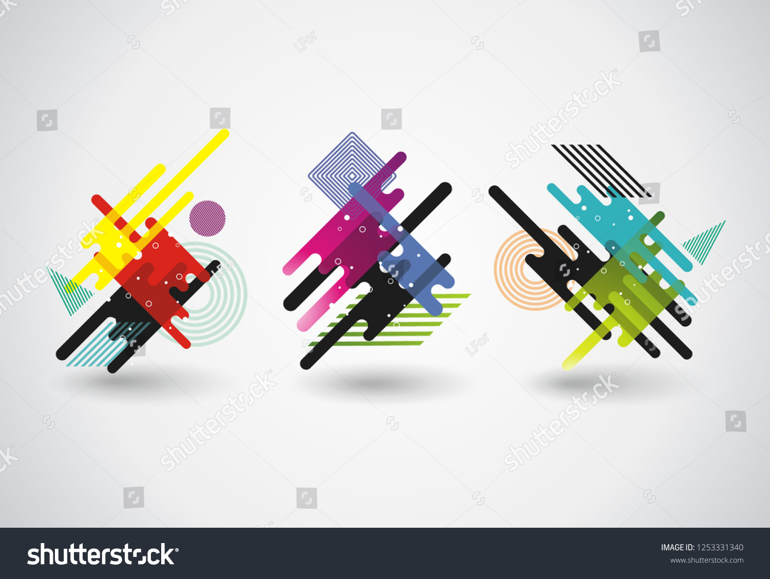 Abstract Geometric Puzzles Shapes Vector Design Stock Vector (Royalty ...