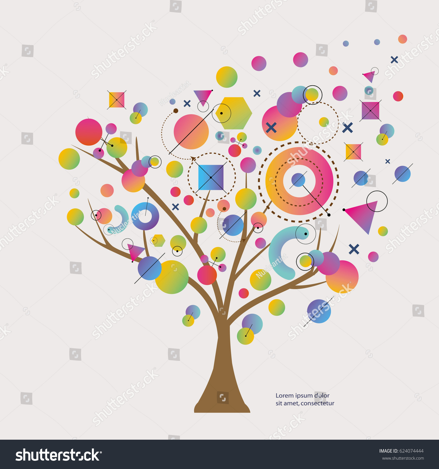 Abstract Geometry Shapes Form Tree Vector Stock Vector (Royalty Free ...
