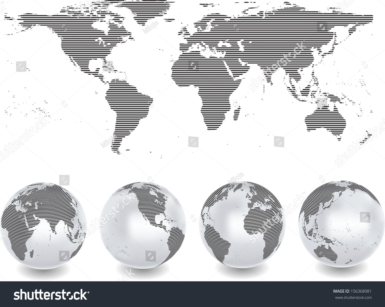 Abstract Globes Abstract World Map Stock Vector (Royalty Free ...