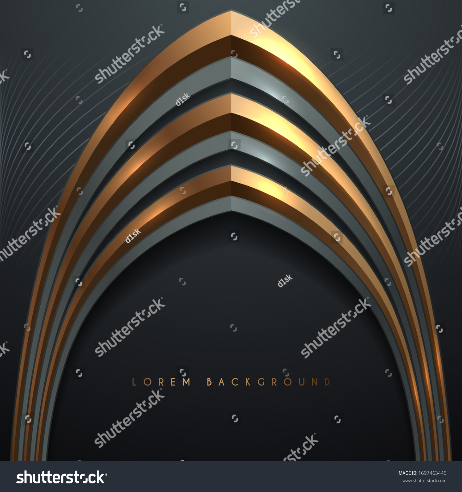 Abstract Gold Silver Arch Template Background Stock Vector (Royalty ...