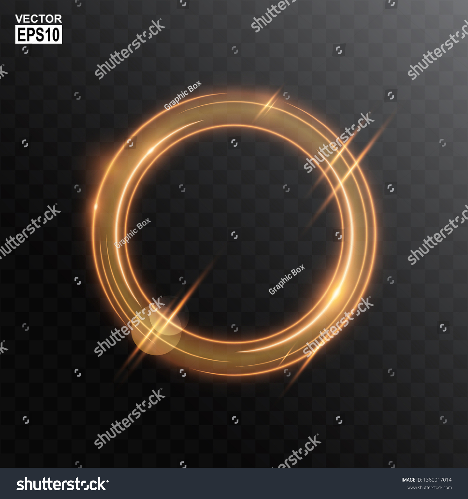 Abstract Gold Circle Light Frame Vector Stock Vector (Royalty Free ...
