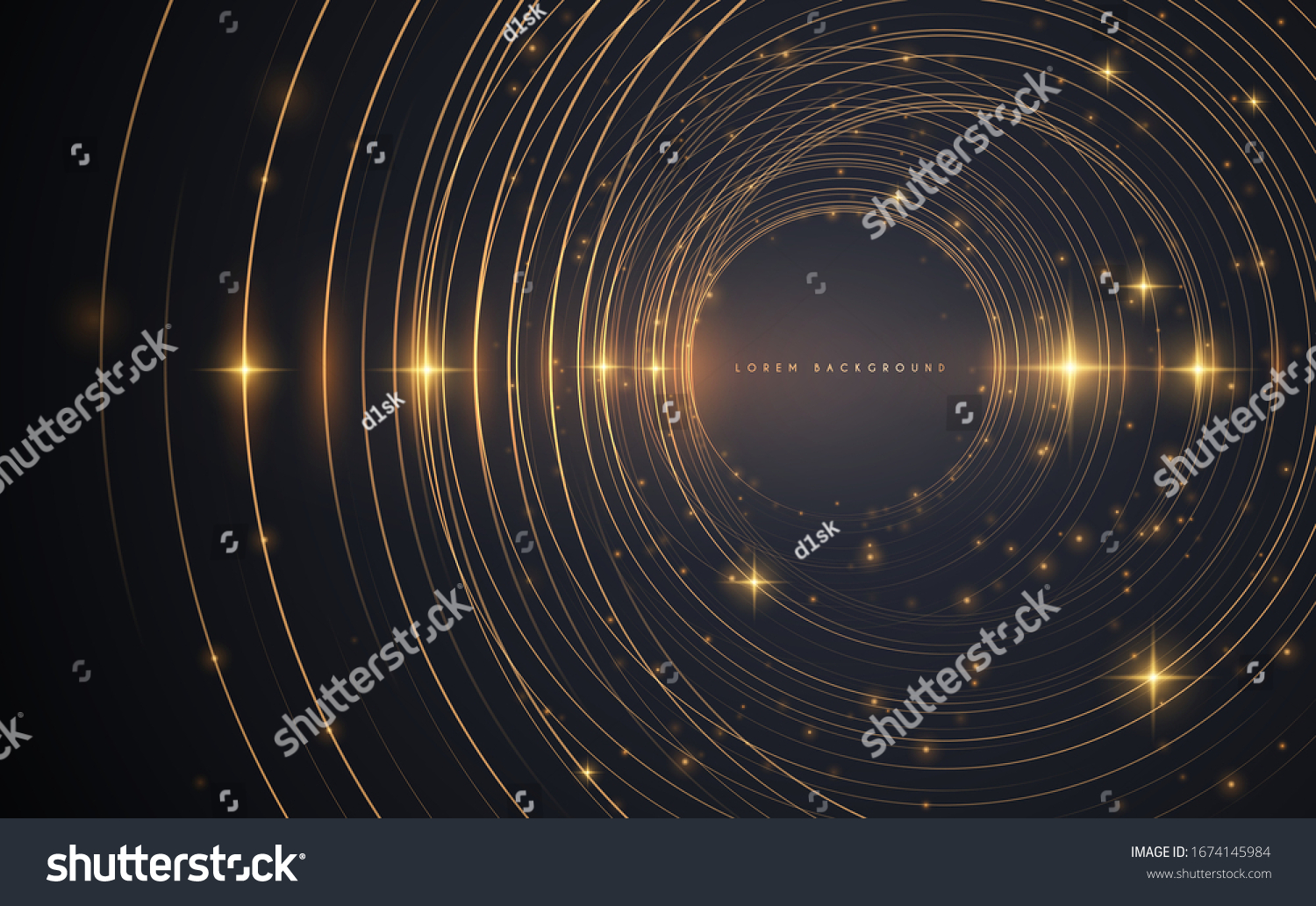 Abstract Gold Circle Lines Background Stock Vector (Royalty Free ...