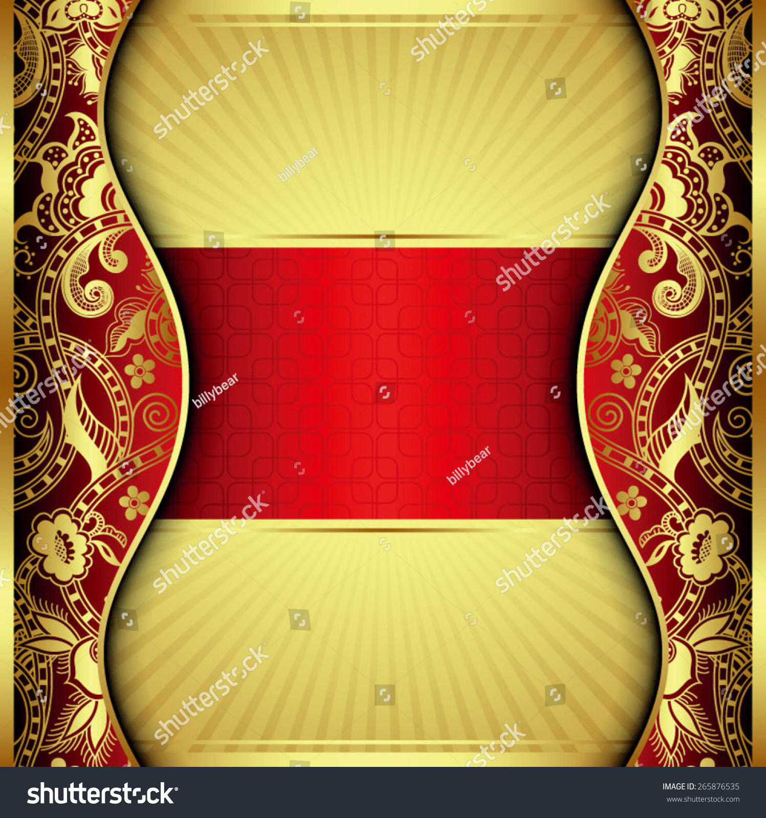 Abstract Gold Floral Frame Background Stock Vector (Royalty Free ...