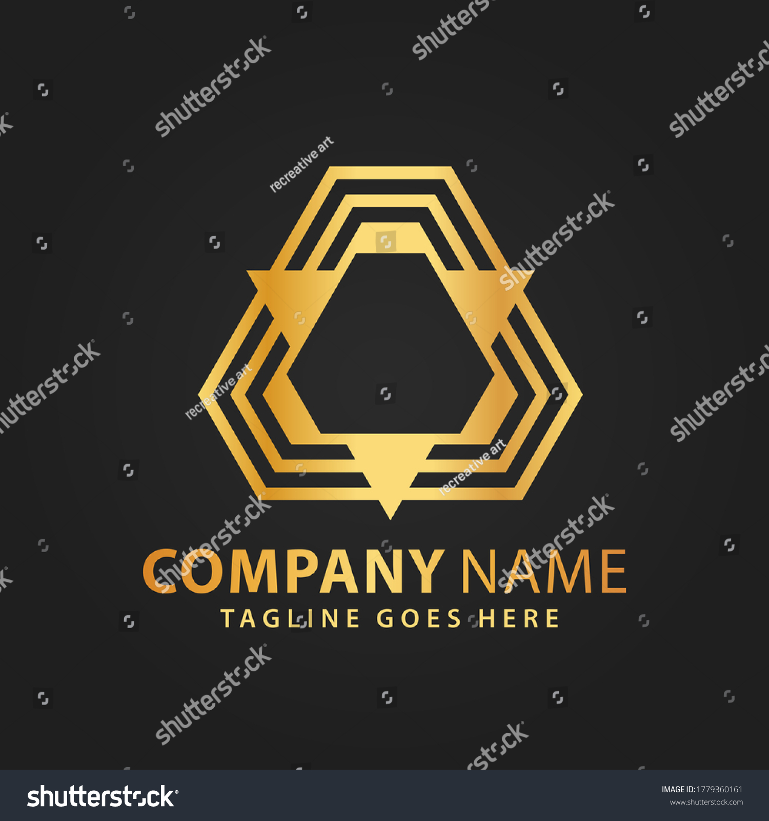 Abstract Gold Triangle Logos Design Vector Stock Vector (Royalty Free ...