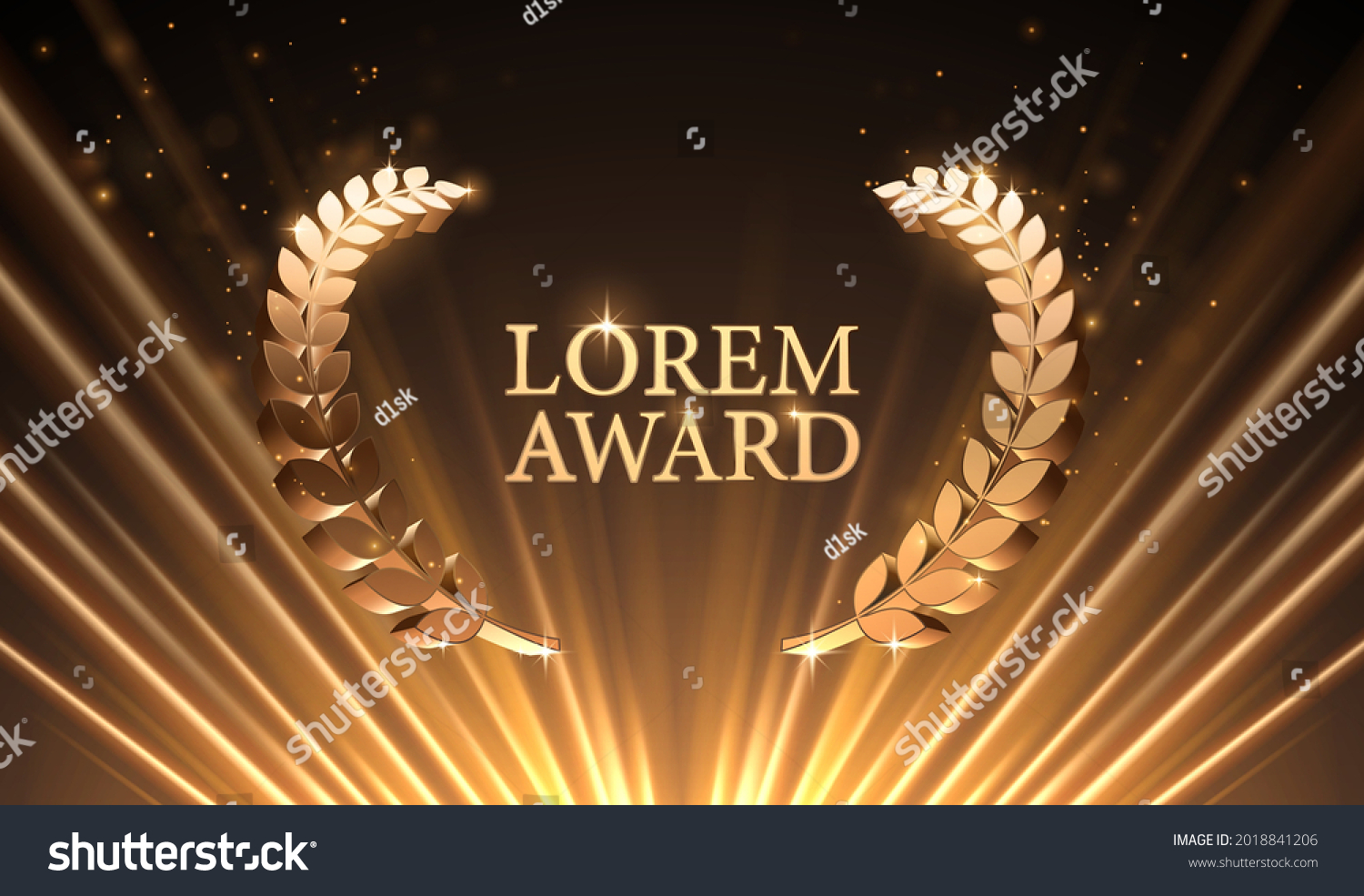 Vektor Stok Abstract Golden Award Background Light Rays (Tanpa Royalti ...