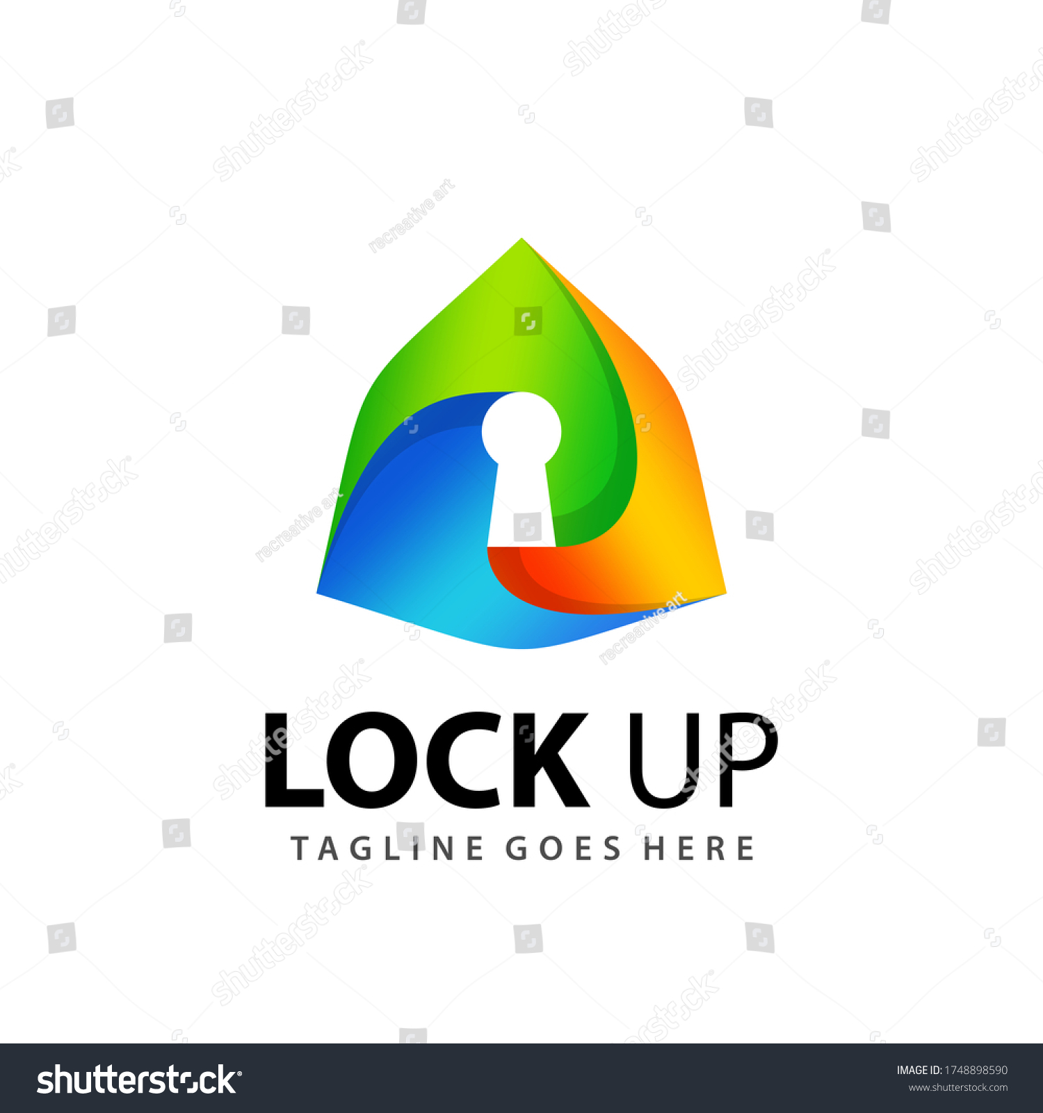 Abstract Gradient Lock Logo Design Template Stock Vector (Royalty Free ...