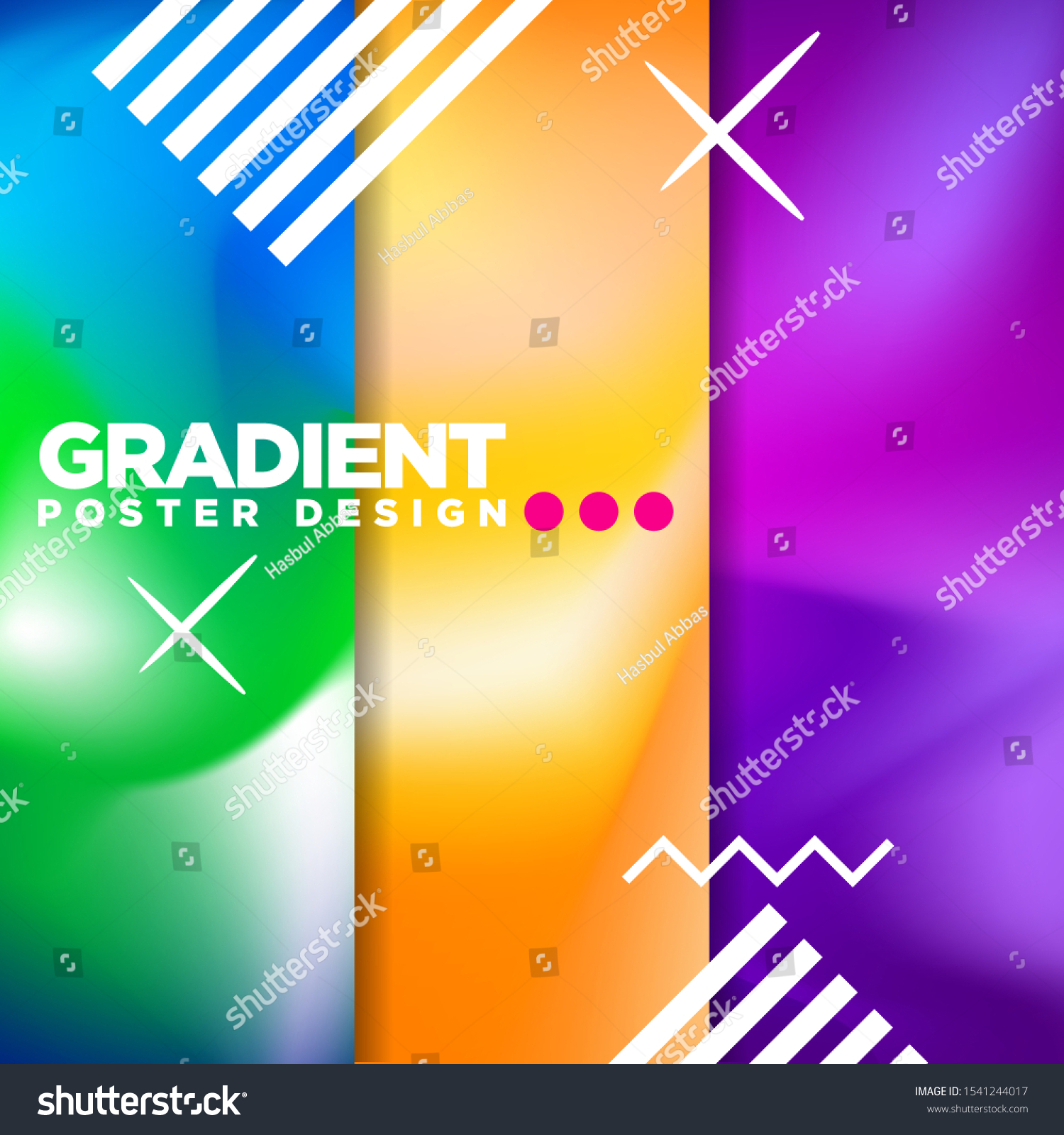 Abstract Gradient Style Set Poster Design Stock Vector (Royalty Free ...