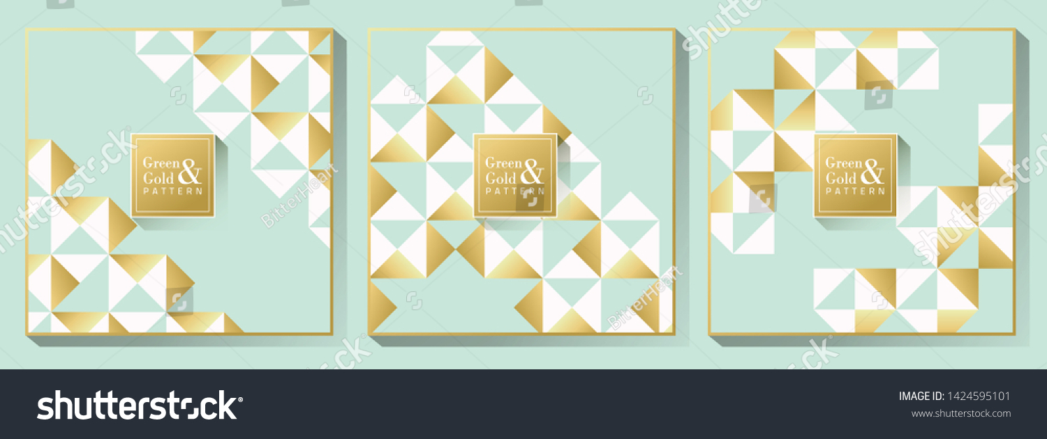 Abstract Green Gold Pattern Stock Vector (Royalty Free) 1424595101 ...