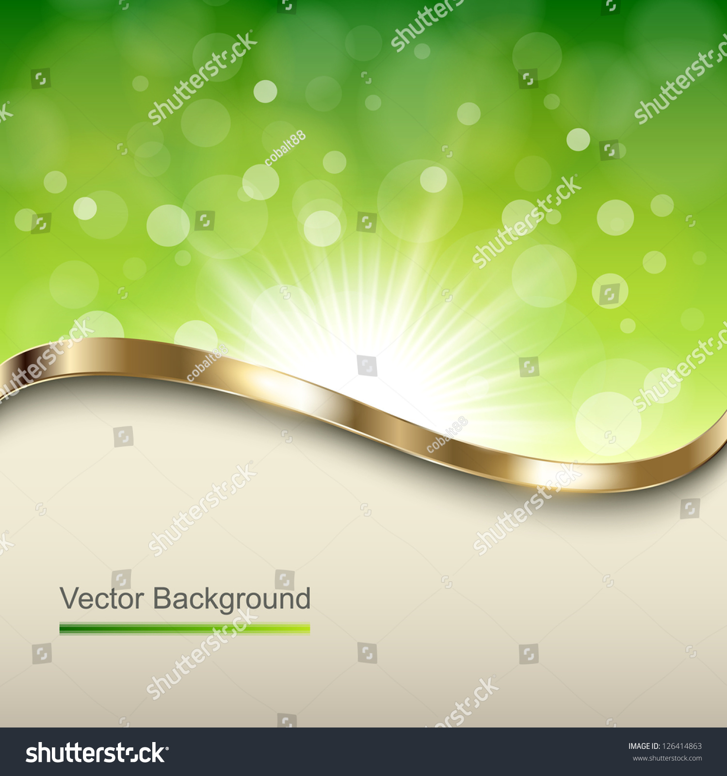 Abstract Green Background Gold Wave Vector: เวกเตอร์สต็อก (ปลอดค่า ...
