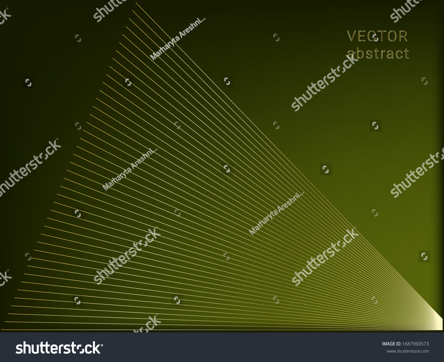 Abstract Green Background Linear Golden Gradient Stock Vector (Royalty ...