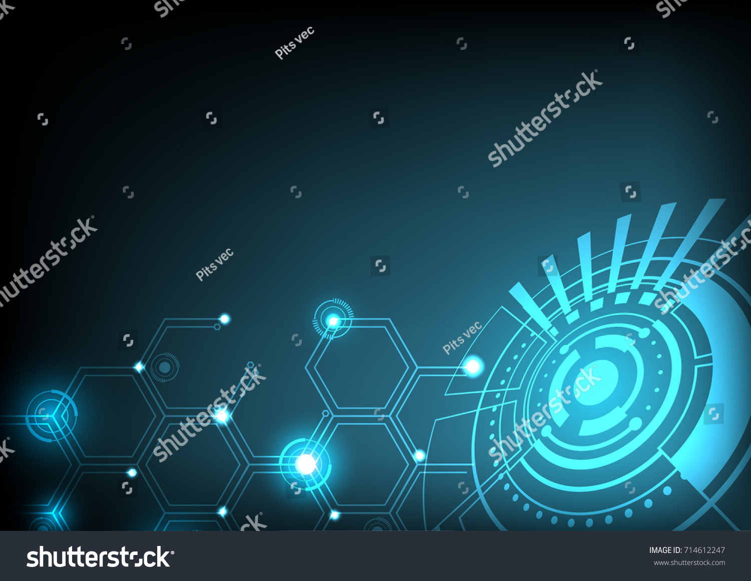 Abstract Green Circle Technology Background Vector 스톡 벡터(로열티 프리 ...