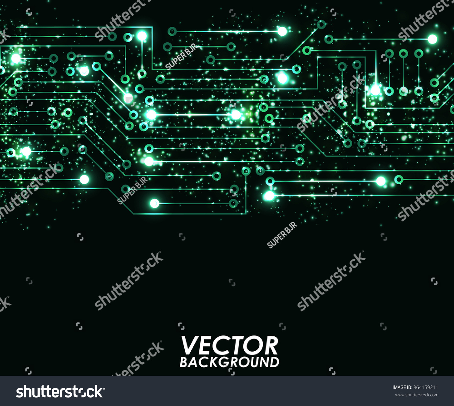 Abstract Green Digital Technology Background Vector Stock Vector ...