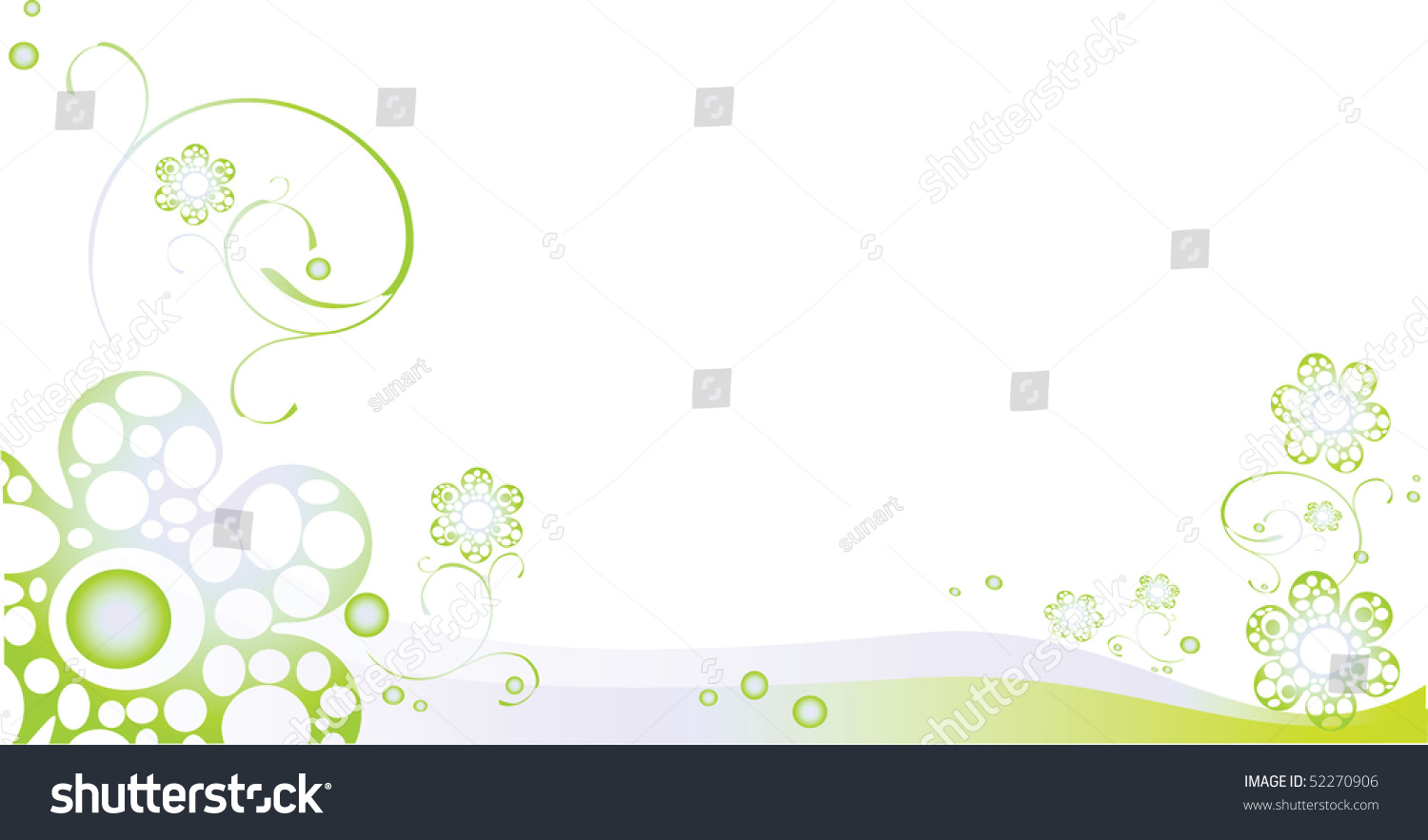 Abstract Green Flower Vector Background Stock Vector (Royalty Free ...