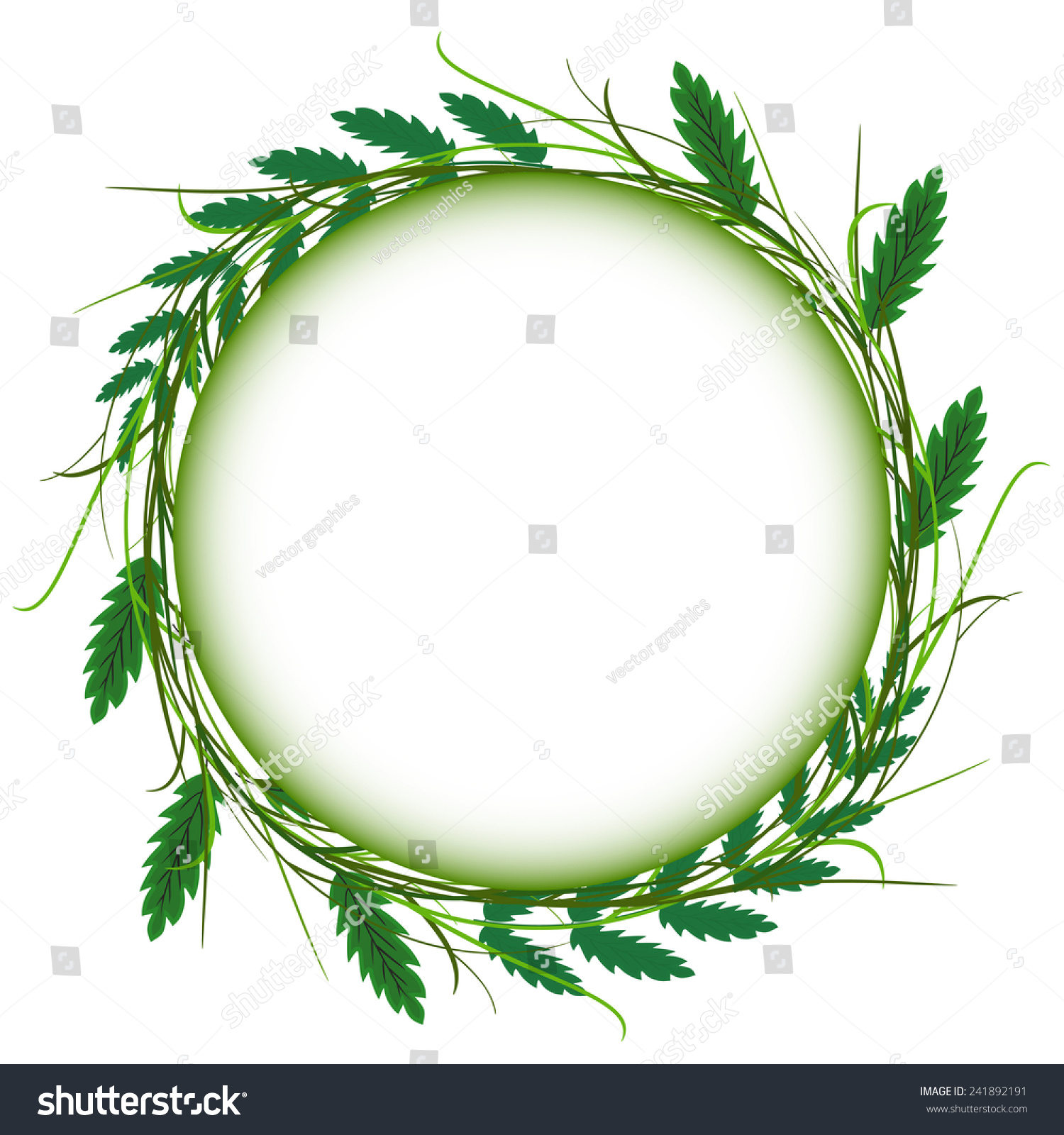Abstract Green Grass Circle Frame Vector Stock Vector (Royalty Free ...