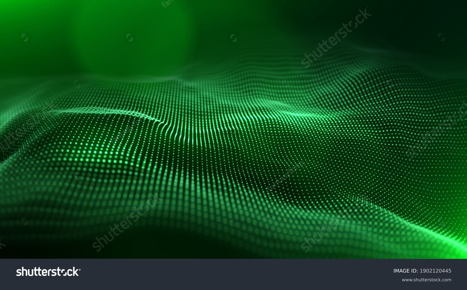 Abstract Green Particle Background Flow Wave Stock Vector (Royalty Free ...