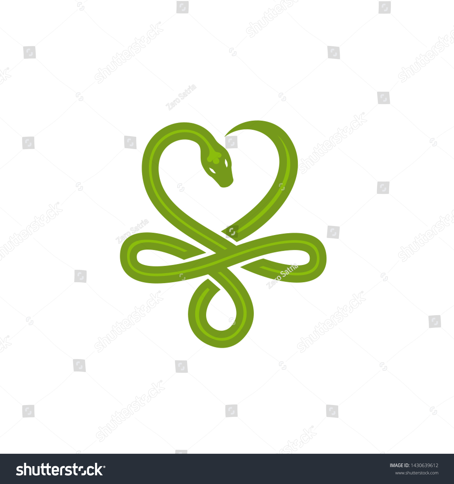 Abstract Green Snake Logo Concept Stock Vector (Royalty Free) 1430639612