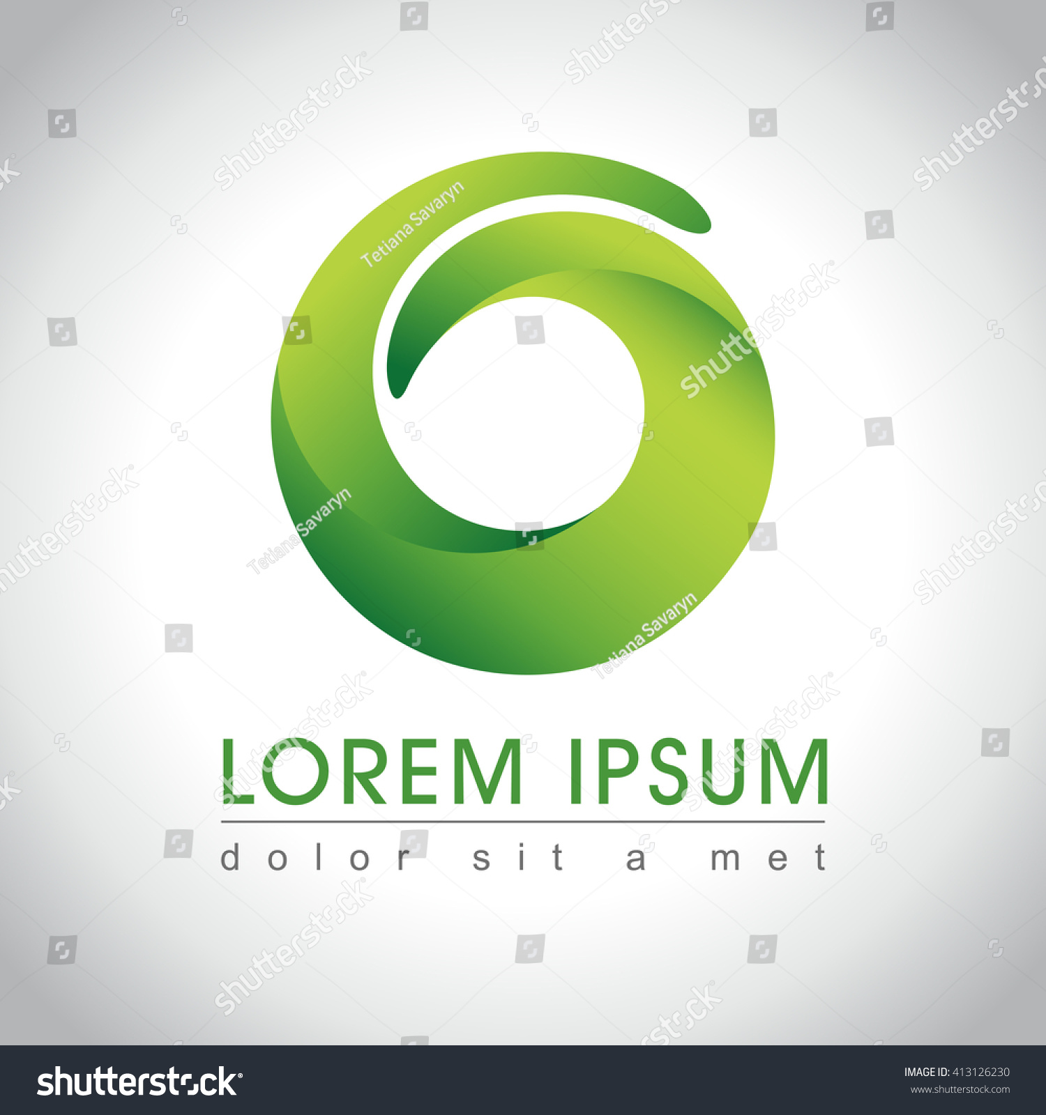 Abstract Green Swirl Logo Sample Vector Stock Vector (Royalty Free ...