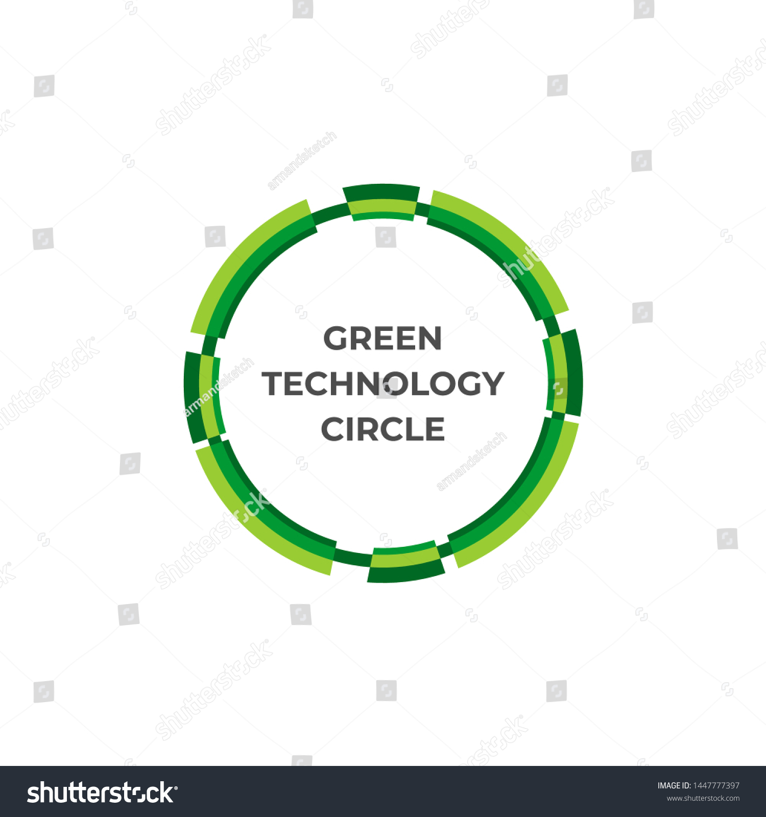 Abstract Green Technology Circle Logo Template Stock Vector (Royalty ...