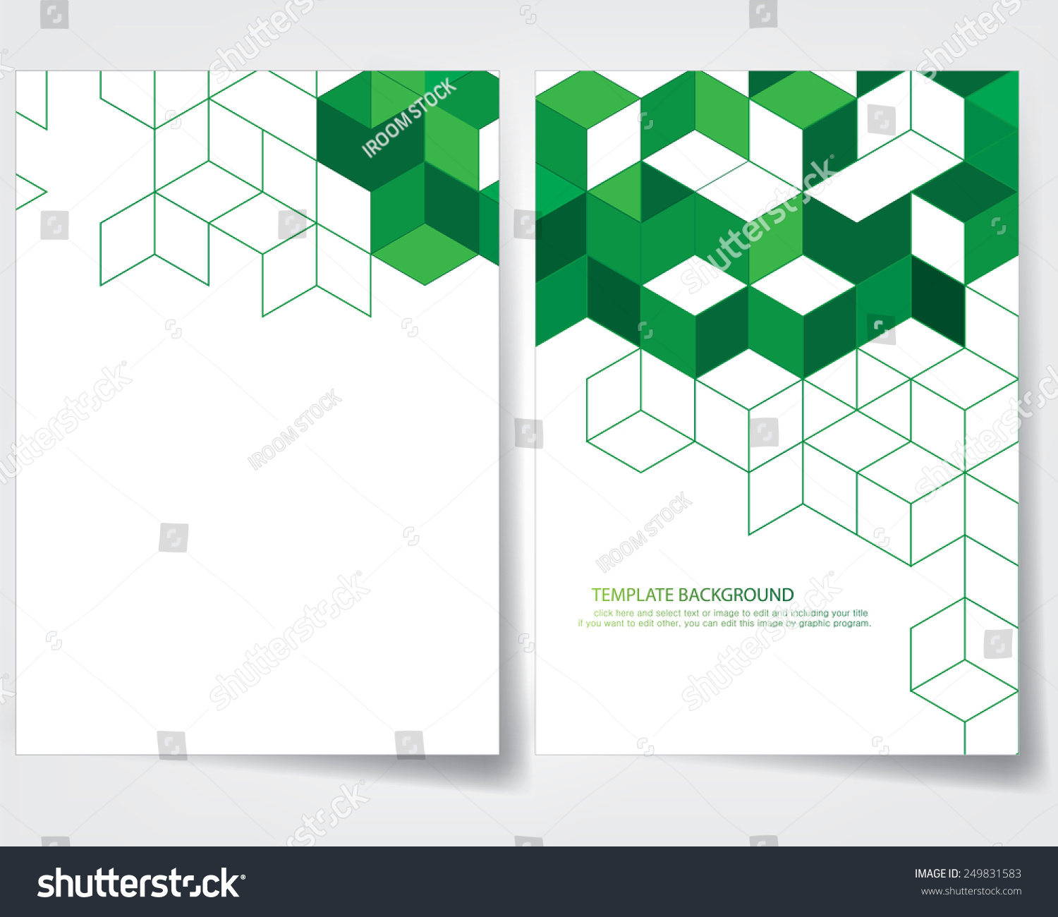 Abstract Green Template Background Stock Vector Illustration 249831583 ...