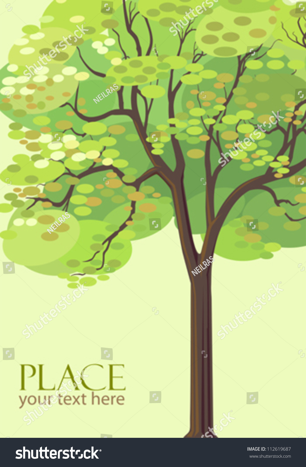 Abstract Green Tree Background Stock Vector (Royalty Free) 112619687 ...