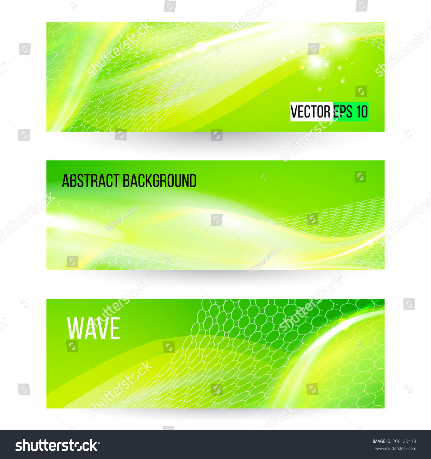Abstract Green Wave Banners Vector Stock Vector (Royalty Free) 206120419