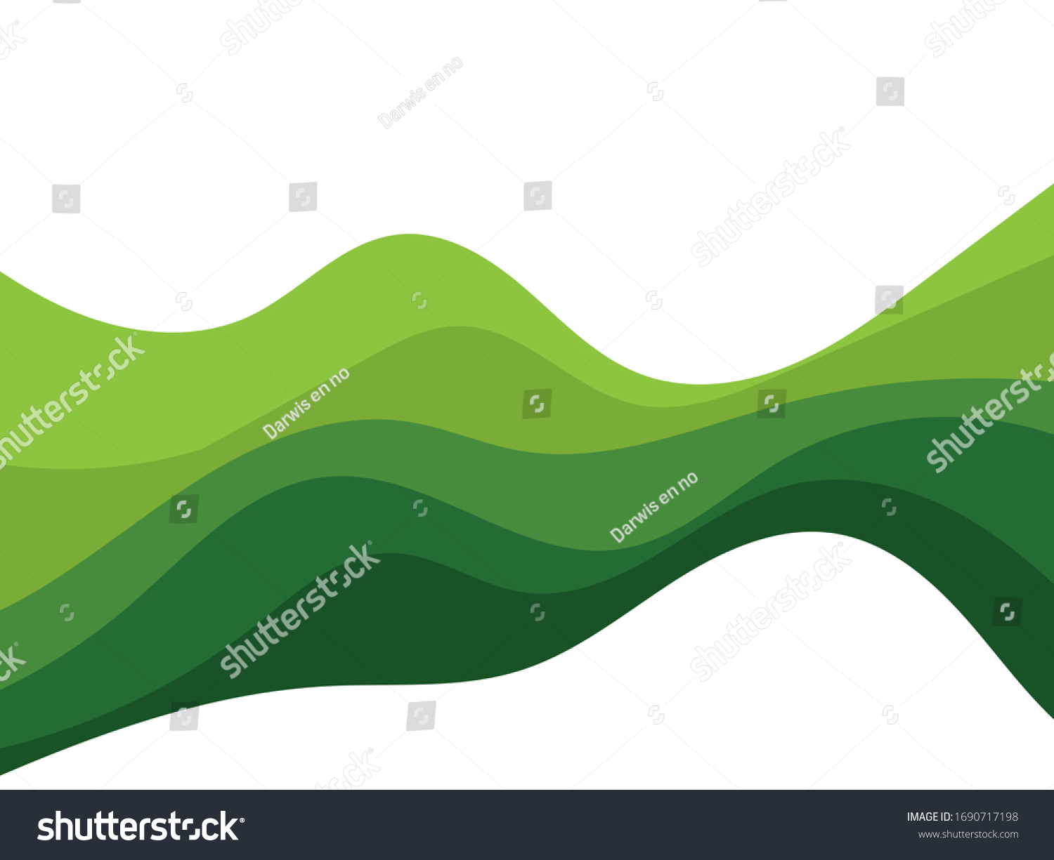 Abstract Green Wave Vector Illustration Design Stock Vector (Royalty ...