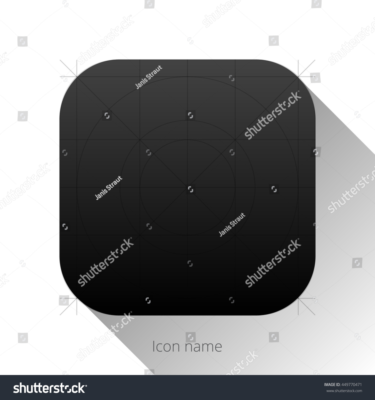 Abstract Greyblack App Iconblank Button Template Stock Vector (Royalty ...