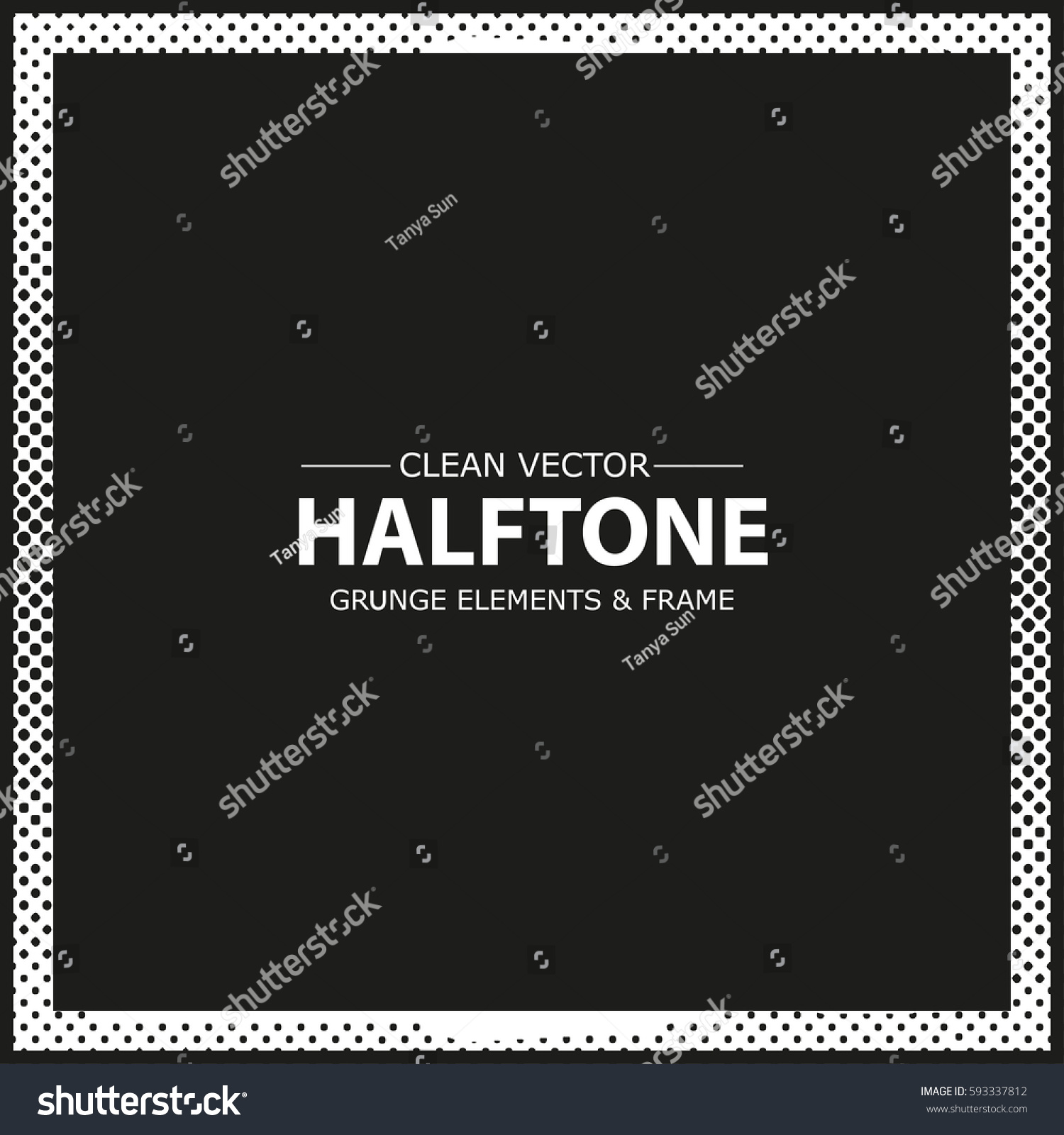 Abstract Halftone Dots Frame Border Vector Stock Vector (Royalty Free ...