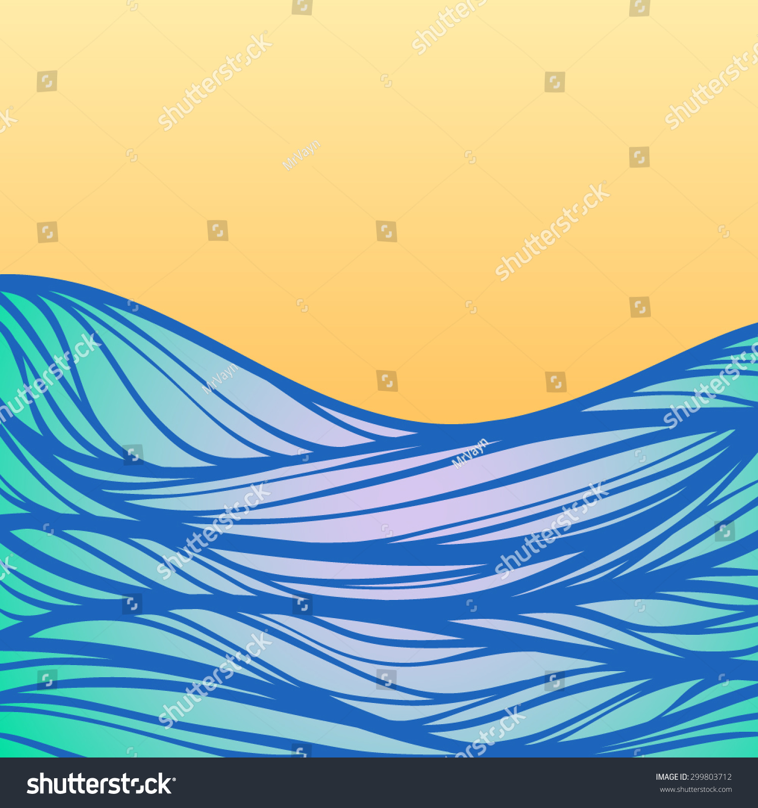 Abstract Handdrawn Waves Texture Wavy Background Stock Vector (Royalty ...