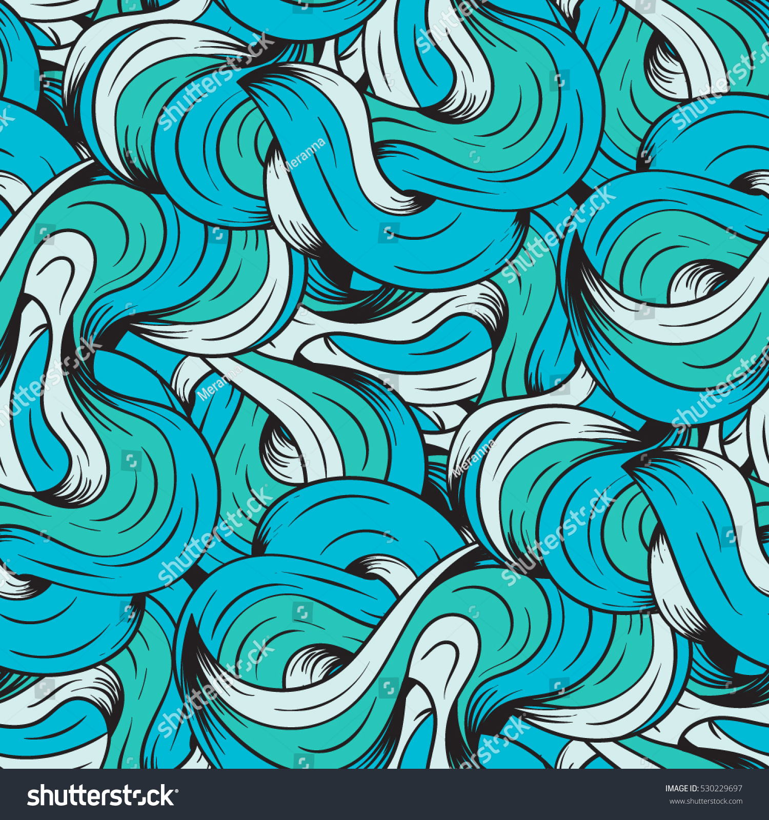 Abstract Handdrawn Waves Texture Wavy Seamless Stock Vector (Royalty ...