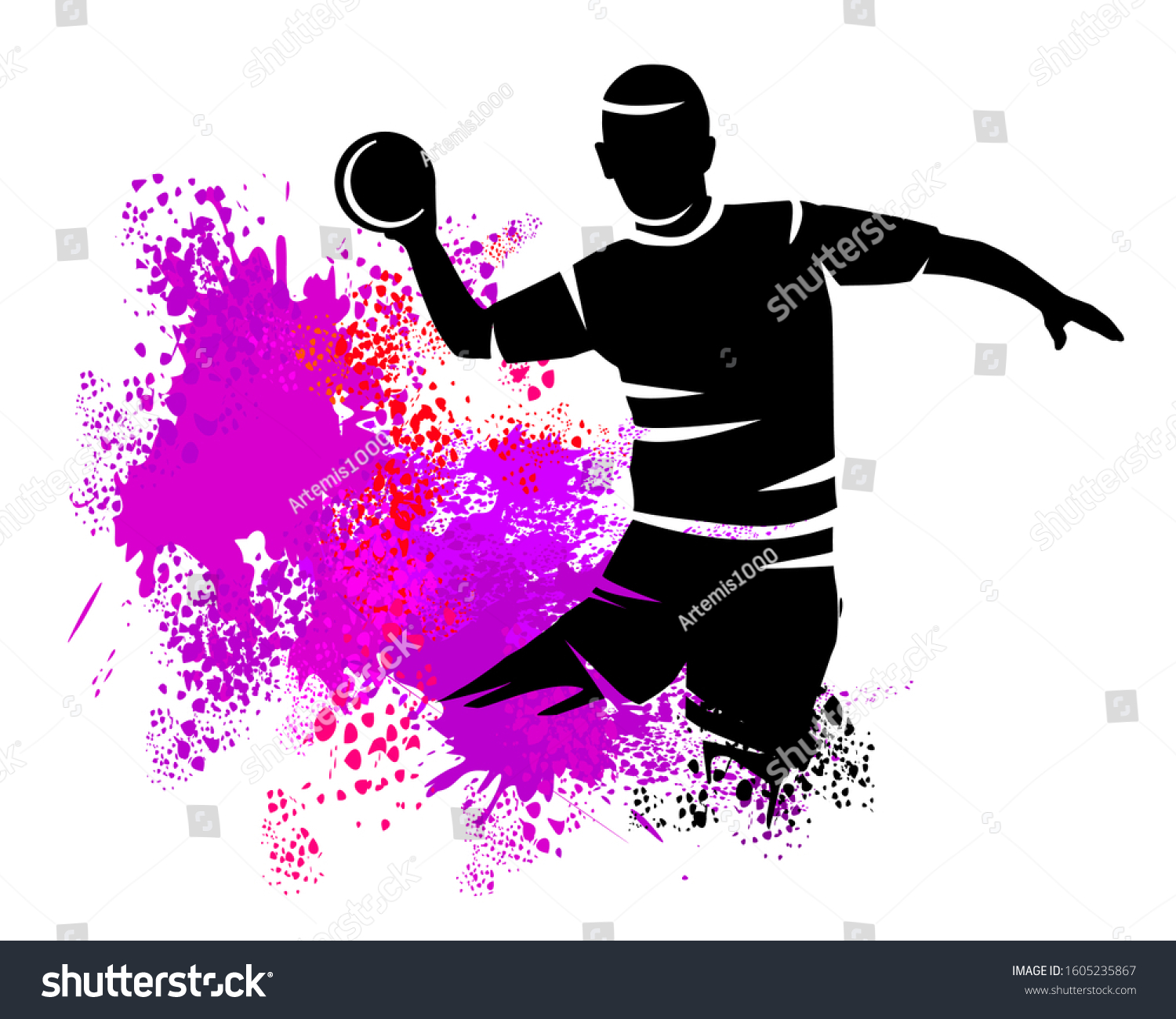 Abstract Handball Player Vector Illustration Stock Vector (Royalty Free ...