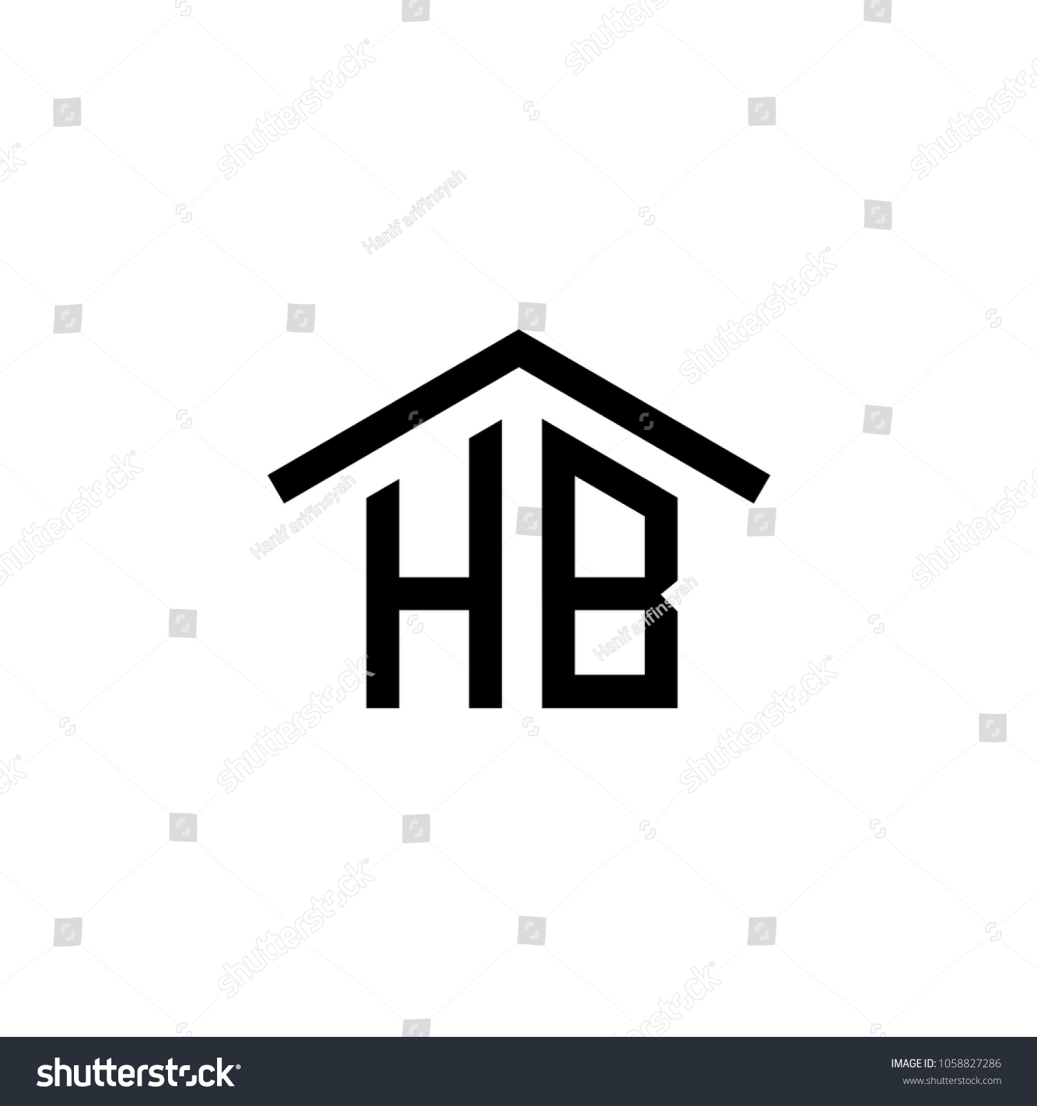 Abstract Hb Letter Building Design Vector: vector de stock (libre de ...