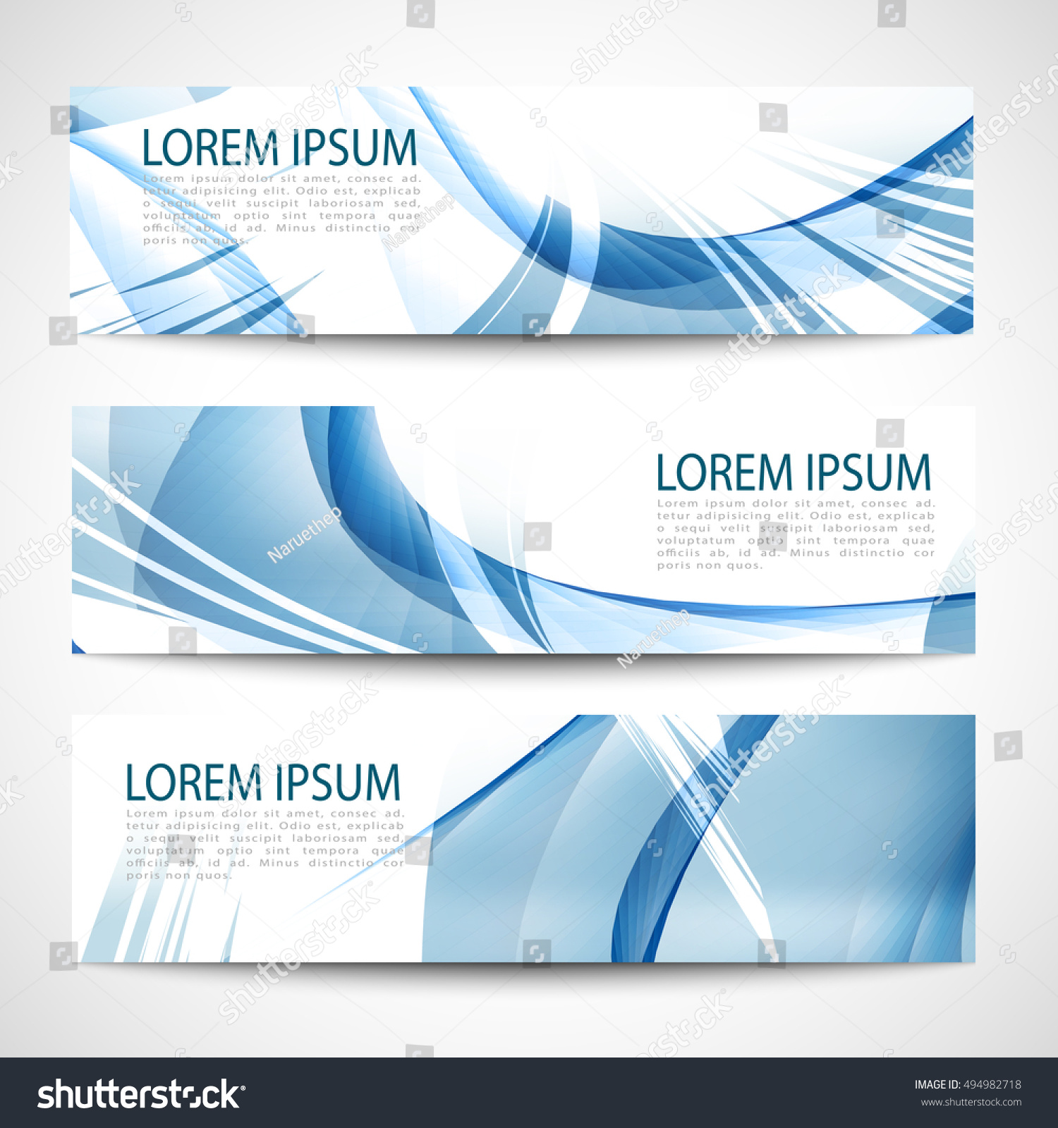 Abstract Header Blue Wave Smooth Line Stock Vector (Royalty Free ...
