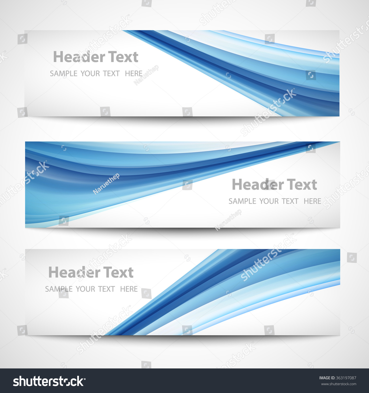 Abstract Header Blue Wave White Vector Stock Vector (Royalty Free ...