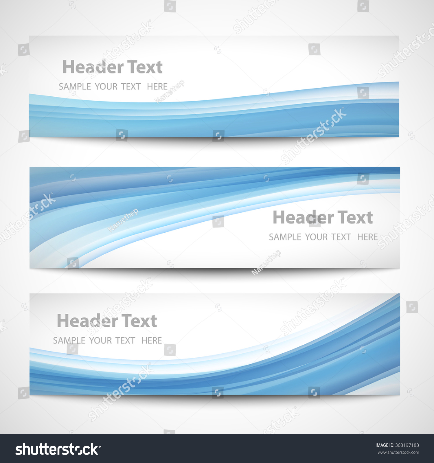 Abstract Header Blue Wave White Vector Stock Vector (Royalty Free ...