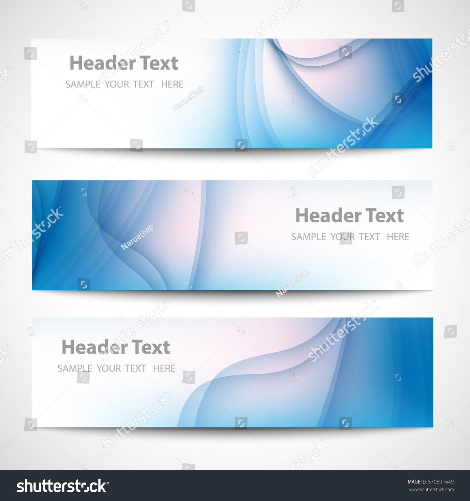 Abstract Header Blue Wave White Vector Stock Vector (Royalty Free ...