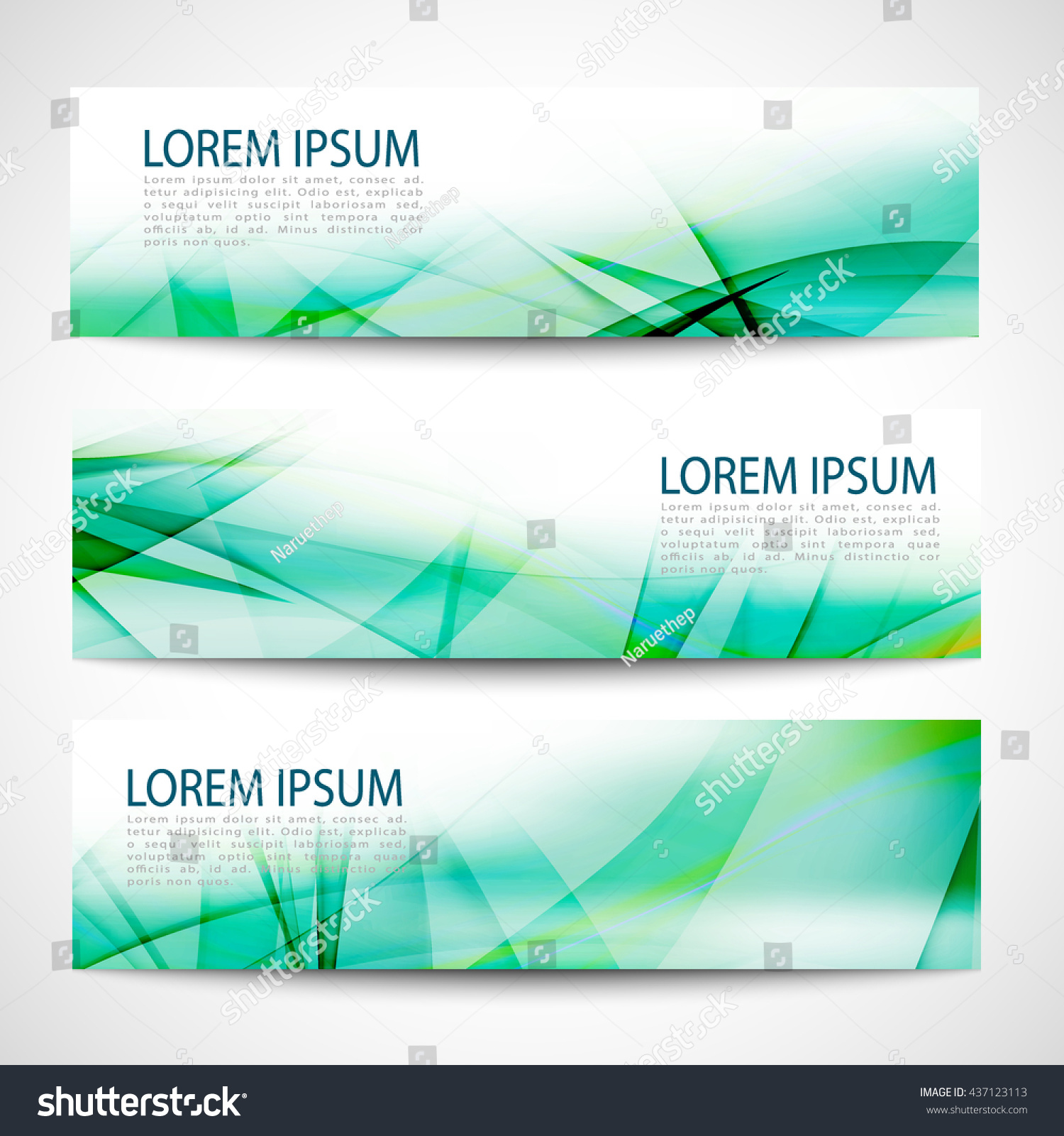 Abstract Header Green Wave White Vector Stock Vector (Royalty Free ...