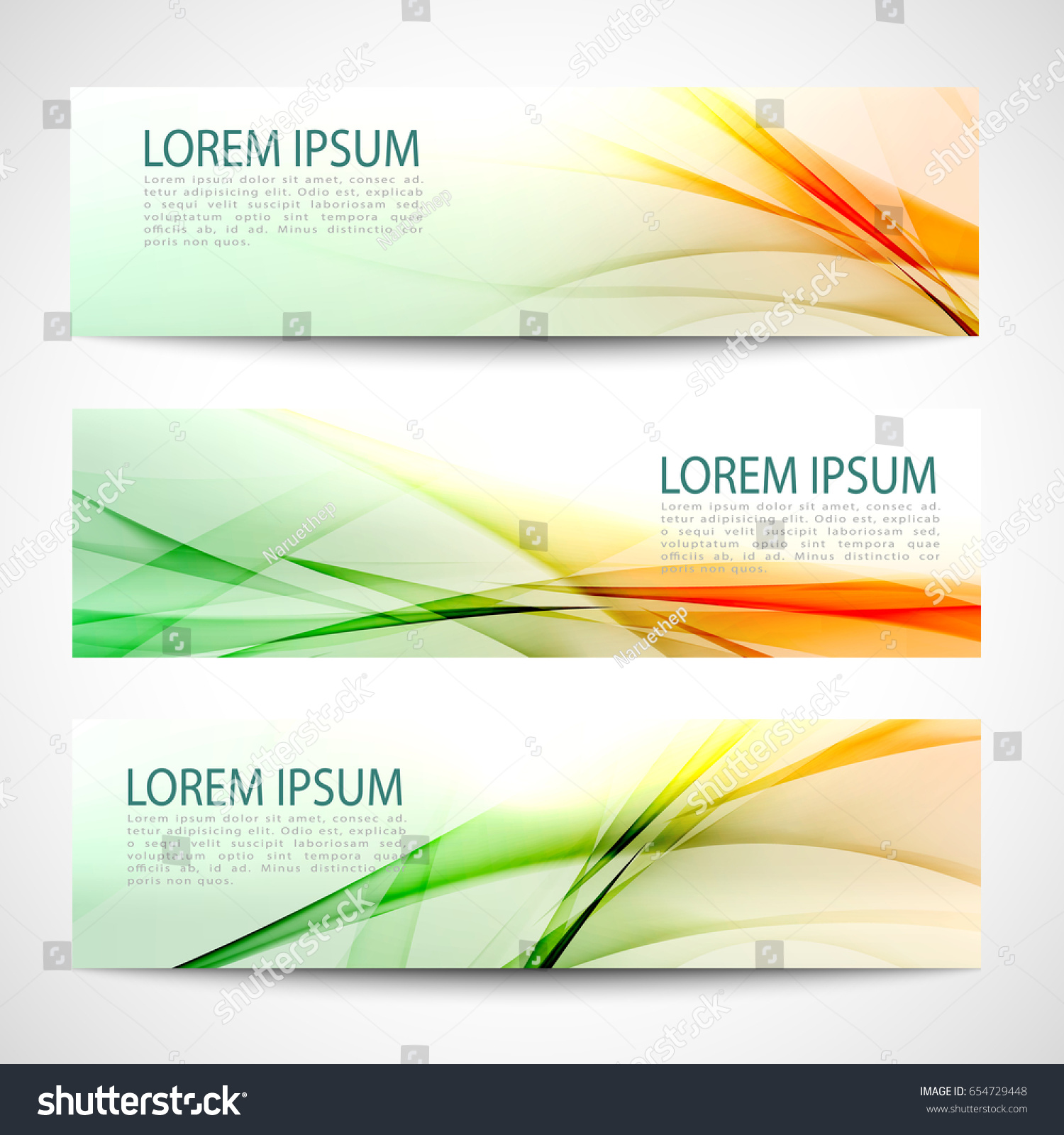 Abstract Header Orange Green Wave Line Stock Vector (Royalty Free ...