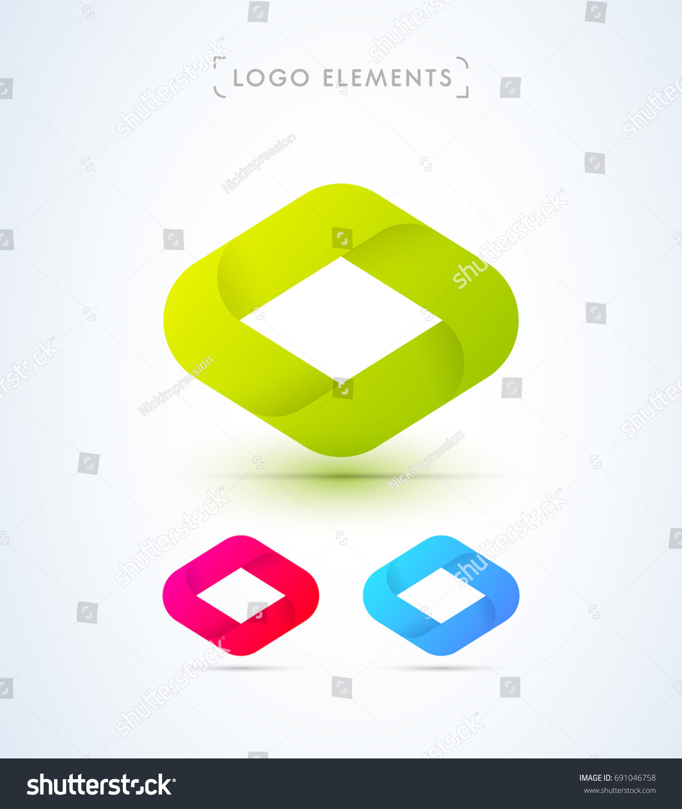 Abstract Hexagon Rombe Logo Template Material Stock Vector (Royalty ...