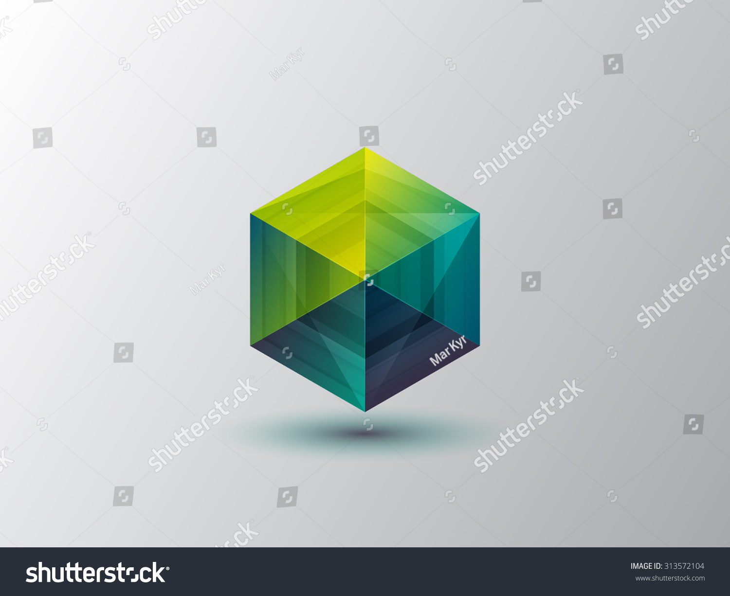 Abstract Hexagonal Gem Logo Vector Illustration Stock Vector (Royalty ...